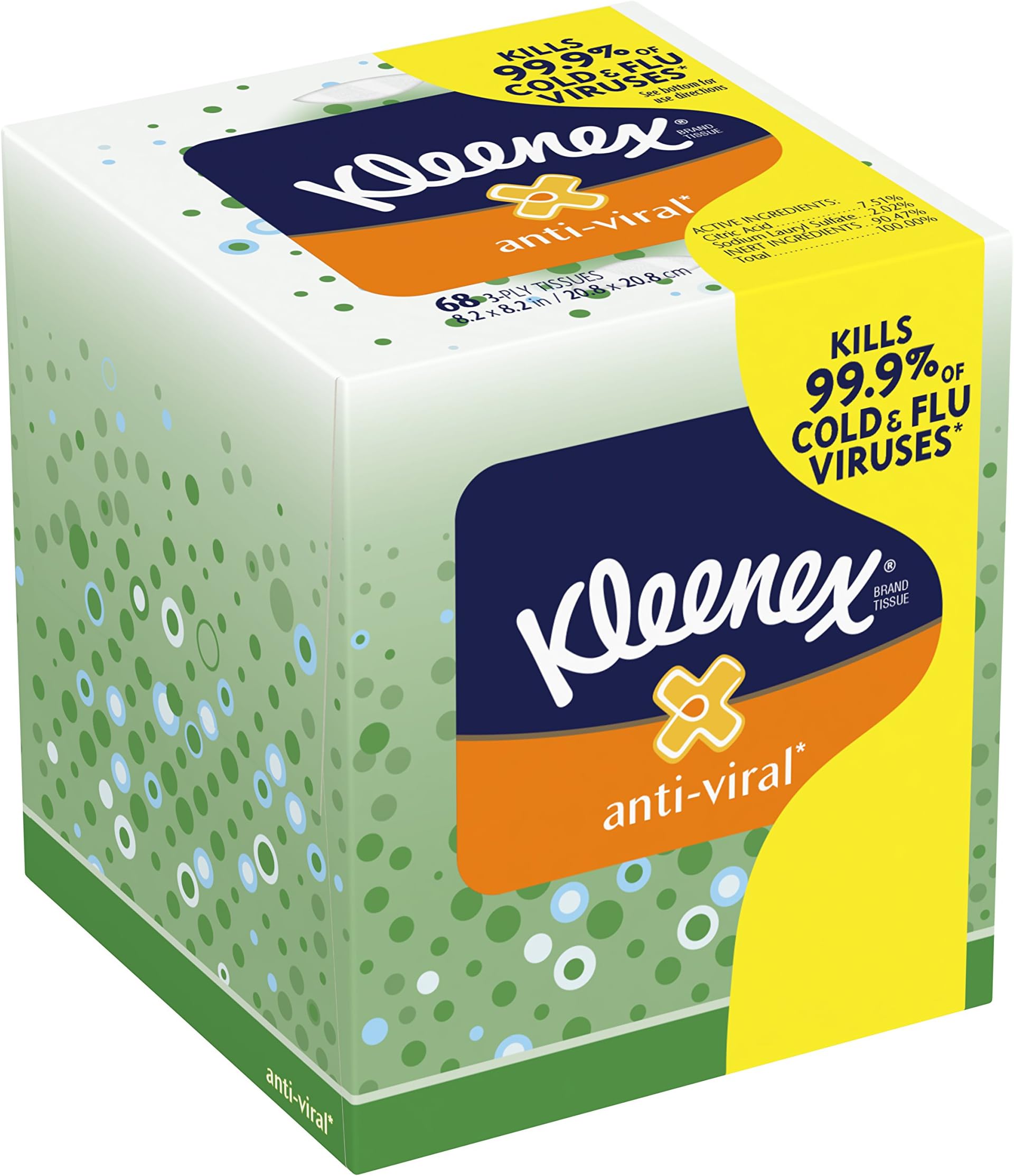 Amazon.com: Kleenex Cooling Lotion Facial Tissues, 4 Cube Boxes, 45 ...