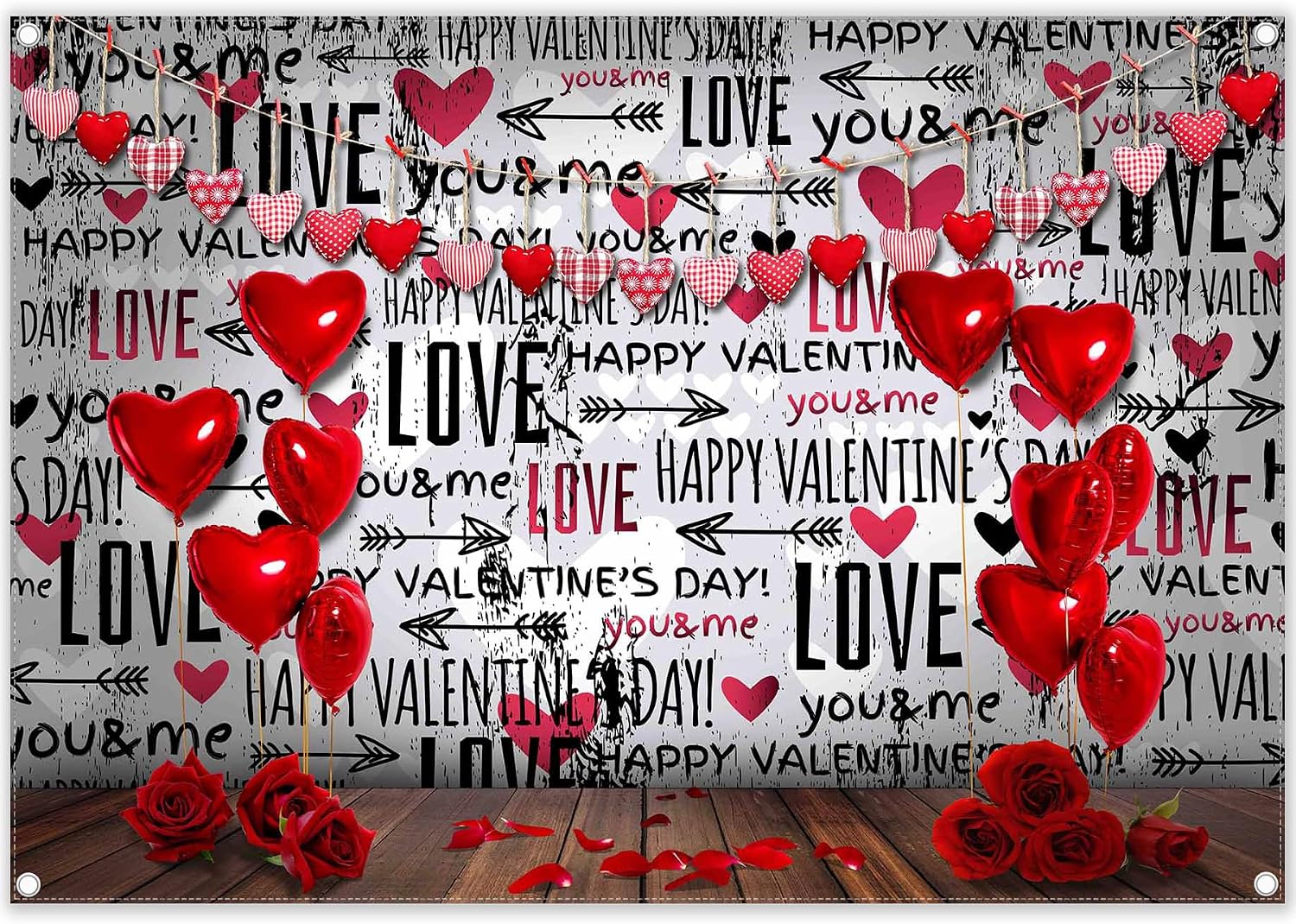 Amazon.com : YCUCUEI 7x5ft Valentine's Day Wishes Text Backdrops for ...