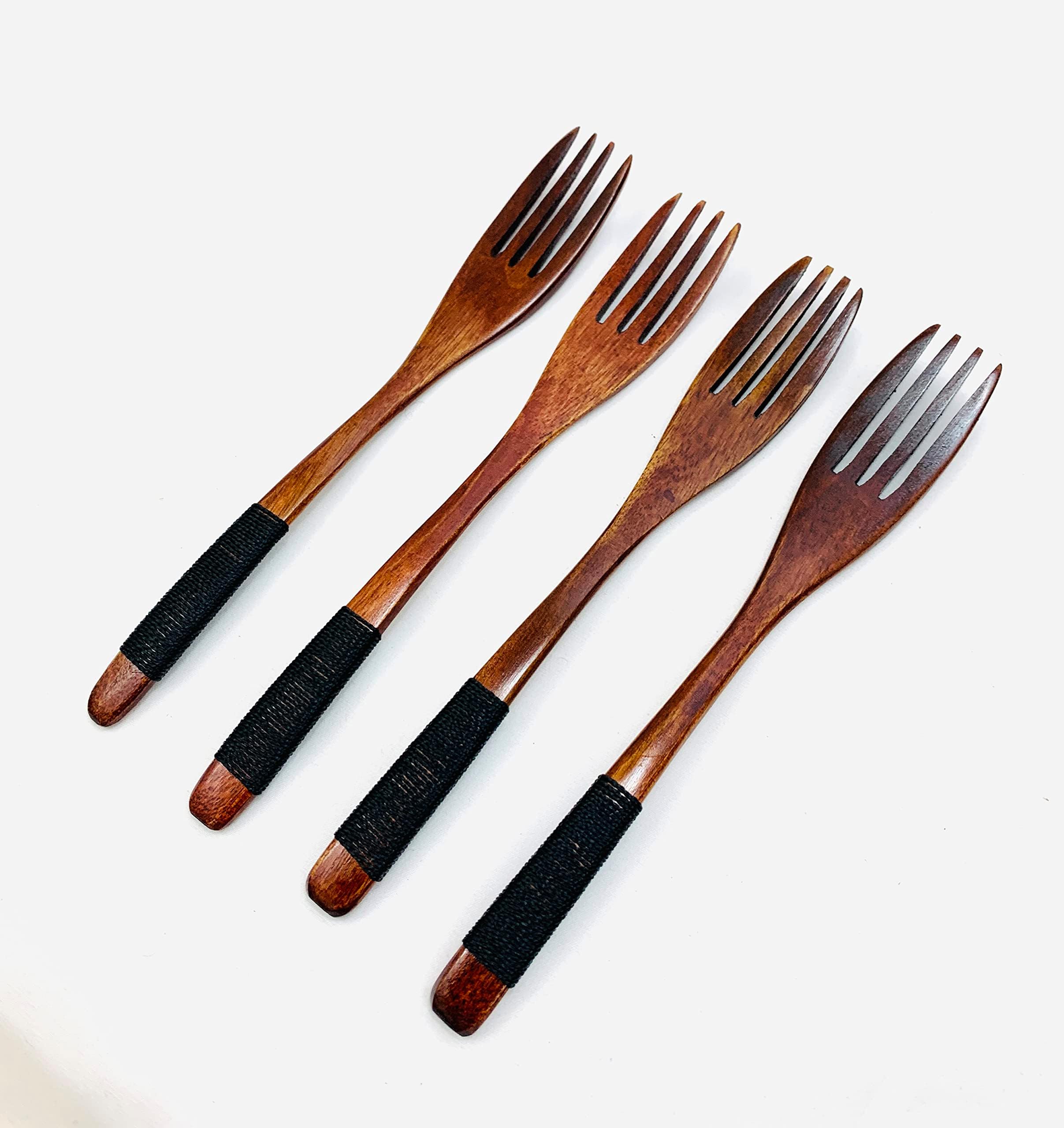 Amazon.com: SEWACC Wooden Mixing Forks 2PCS Large Japanese Wood Salad ...