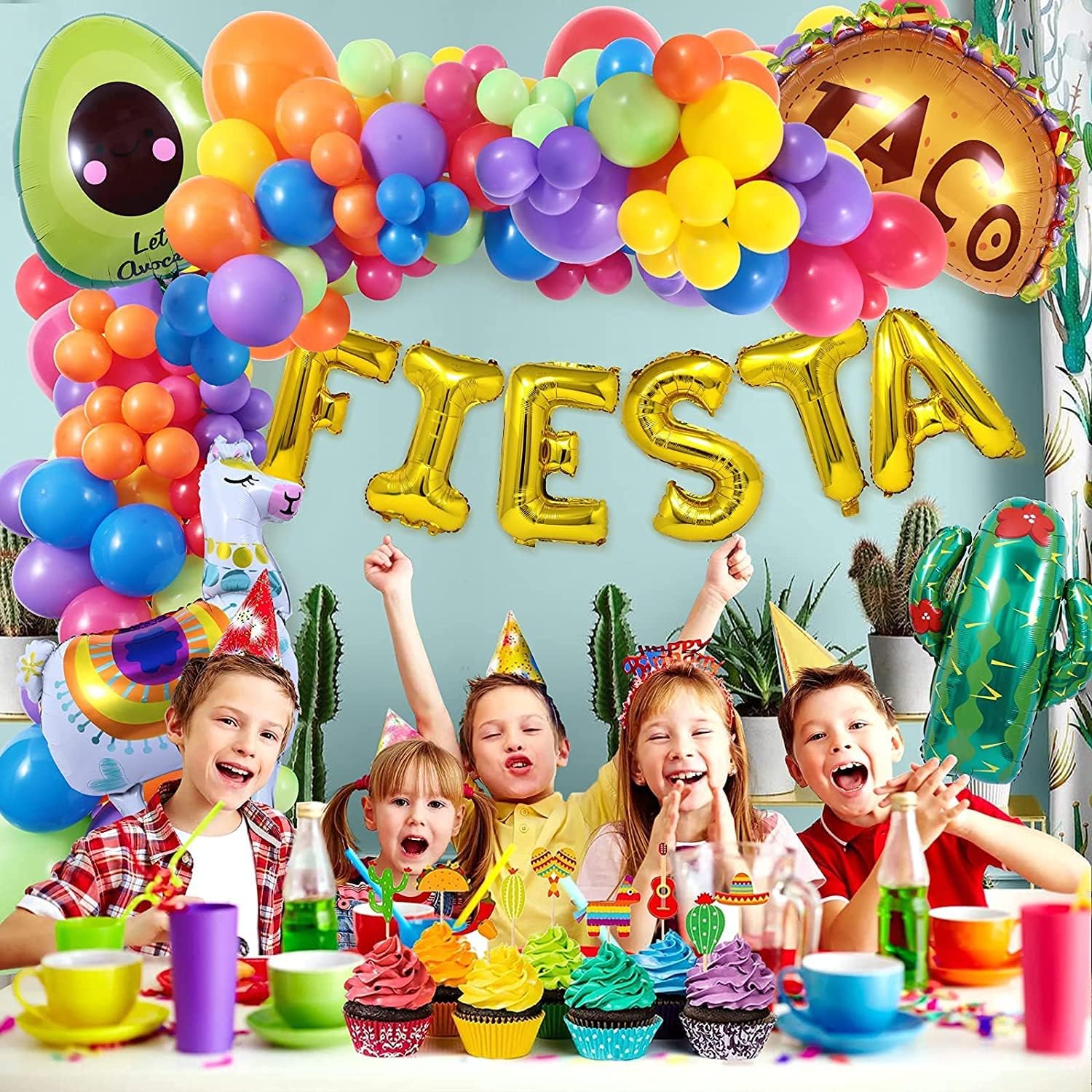 113PCS Fiesta Balloon Garland Arch Kit Mexican Themed Fiesta Party ...