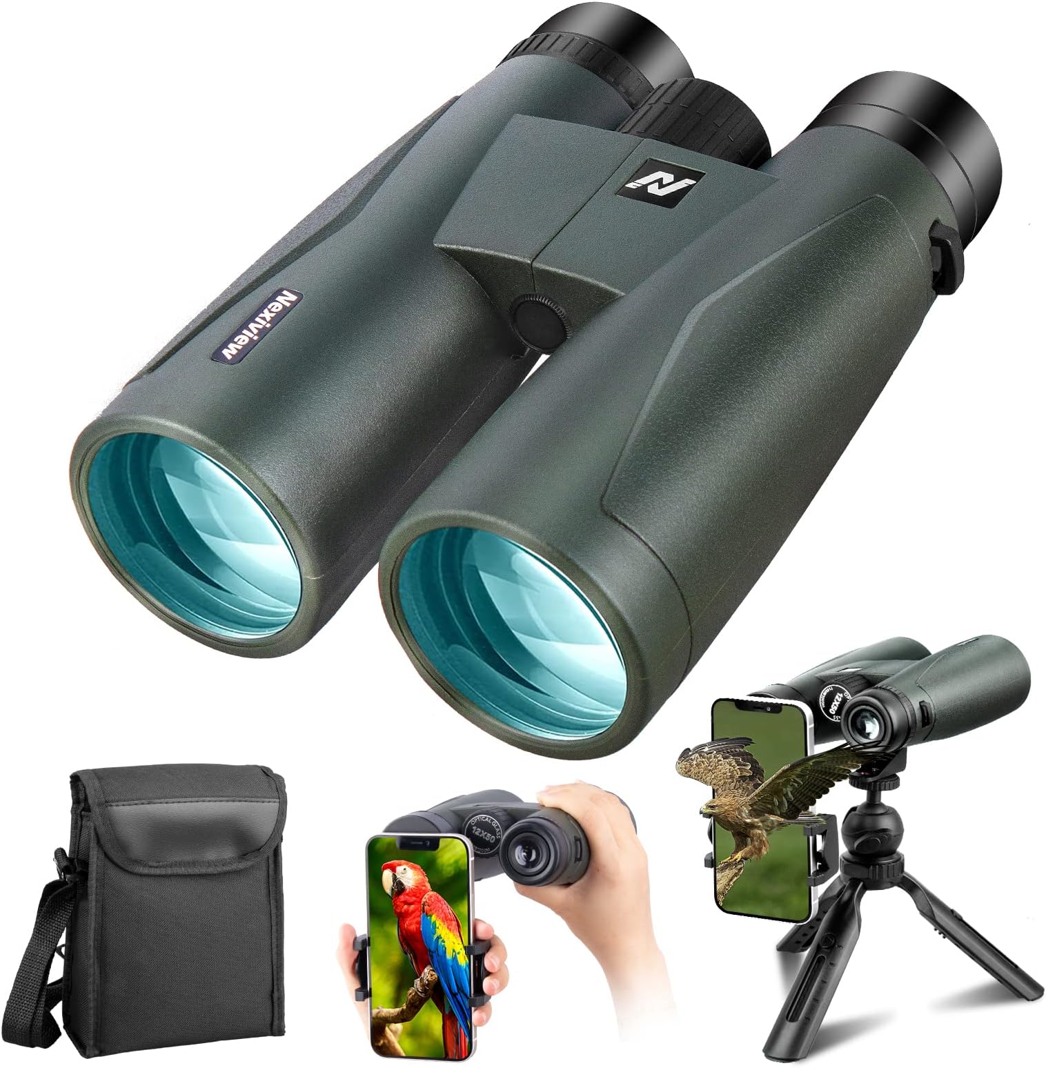 Amazon.com : OIRHNL 12x50 HD Binoculars for Adults High Powered,Large ...