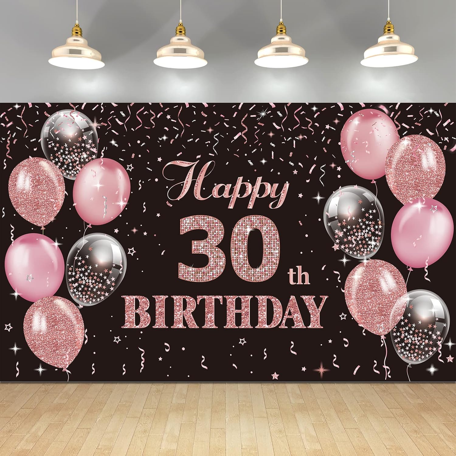 Amazon.com: Rose Gold 30th Birthday Backdrop Photography Background for ...