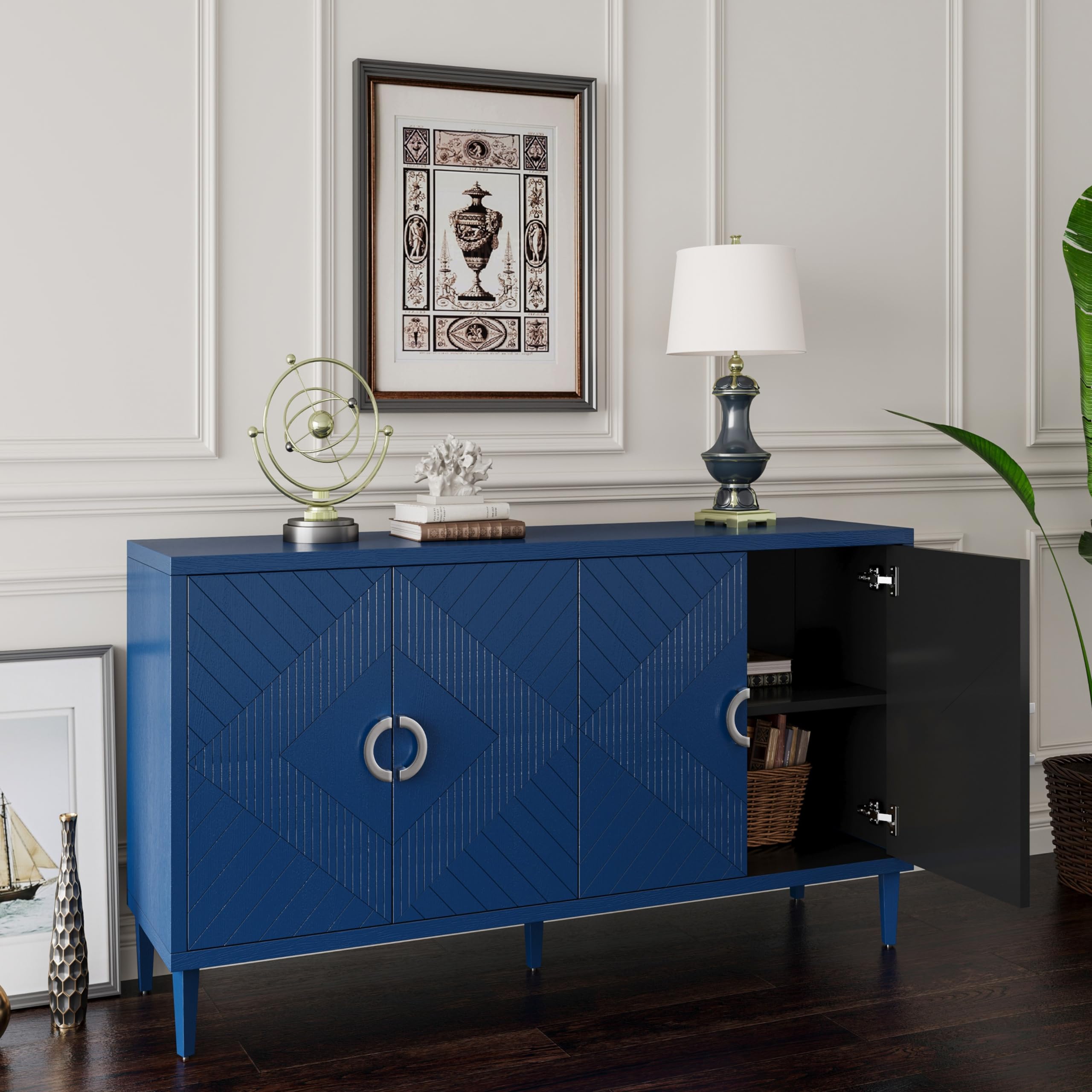Navy Blue Dining Room Buffet MAVIN Furniture