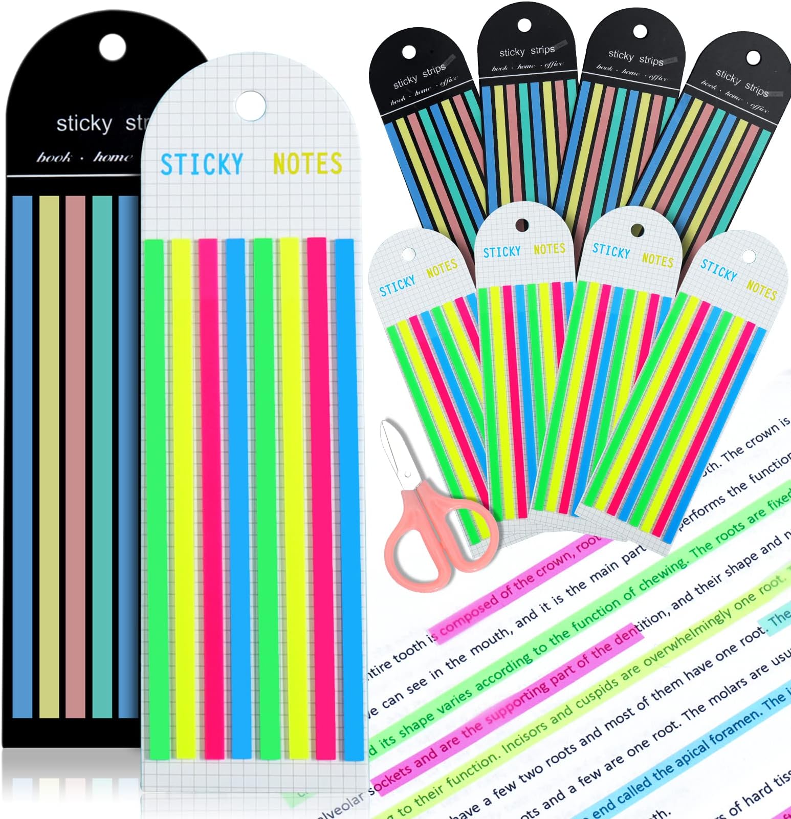 Amazon.com : TIESOME 640 Pcs Highlighter Tape, Transparent Sticky Long ...