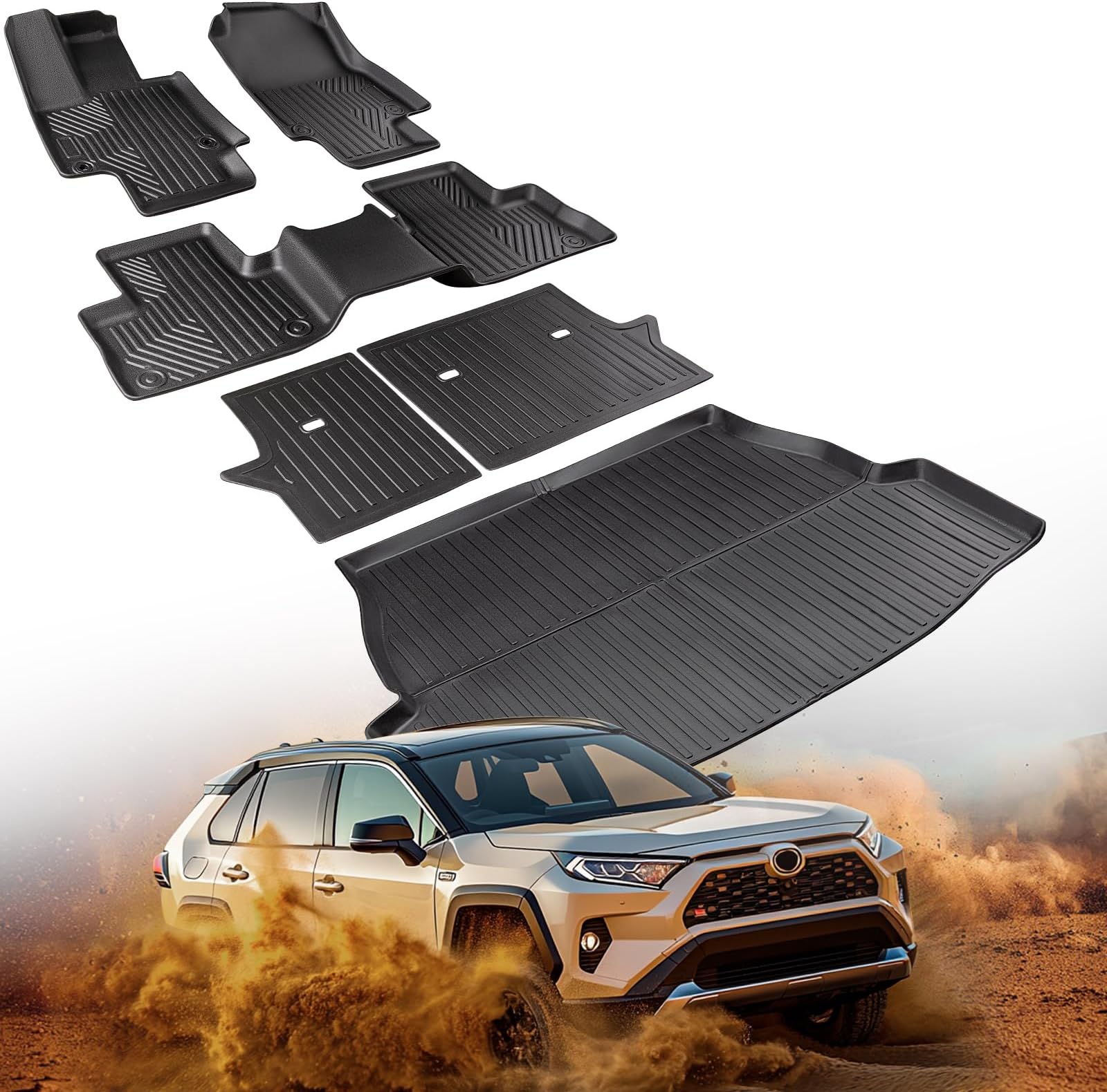 Amazon.com: DiffCar® Floor Mats & Cargo Liner & Seat Back for Toyota ...