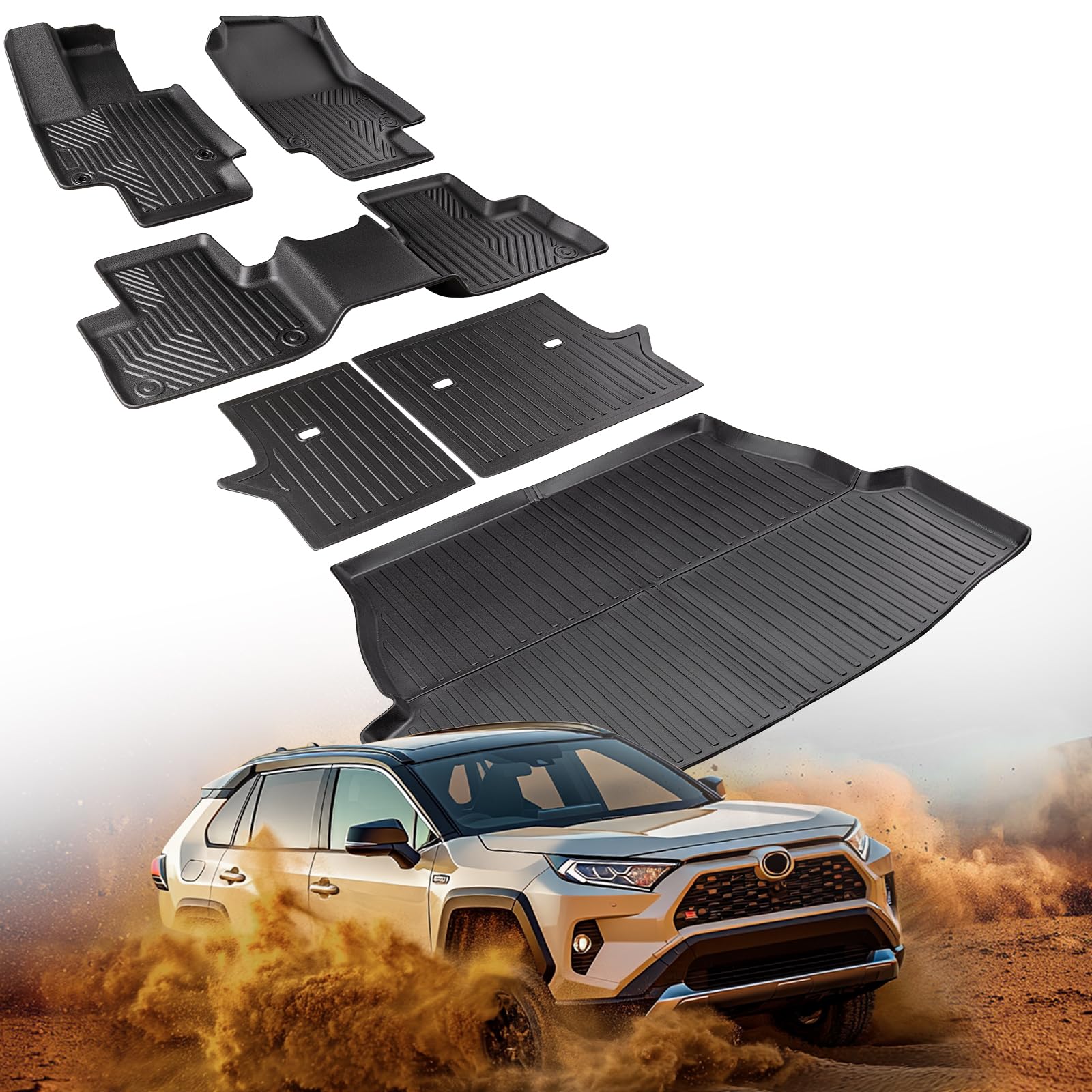 Amazon.com: DiffCar® Floor Mats & Cargo Liner & Seat Back for Toyota ...