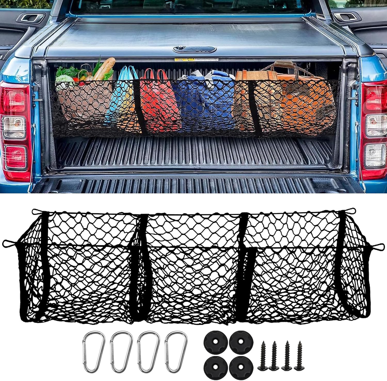 Cargo Net for Truck Bed Stretchable Elastic Organizer Storage Extender ...