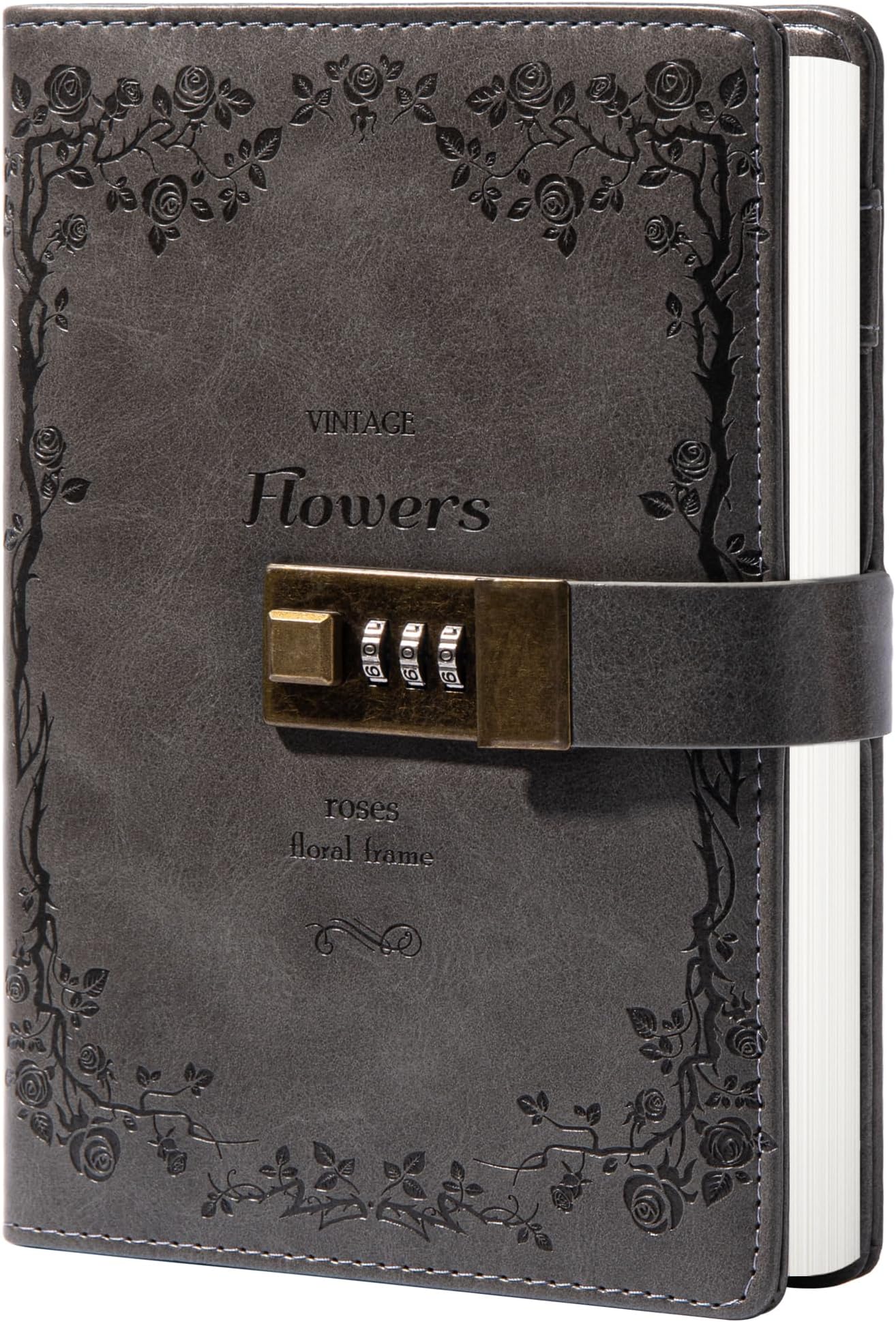 Dragon Leather Journal Notebook, Diary with Combination Lock, Lined ...