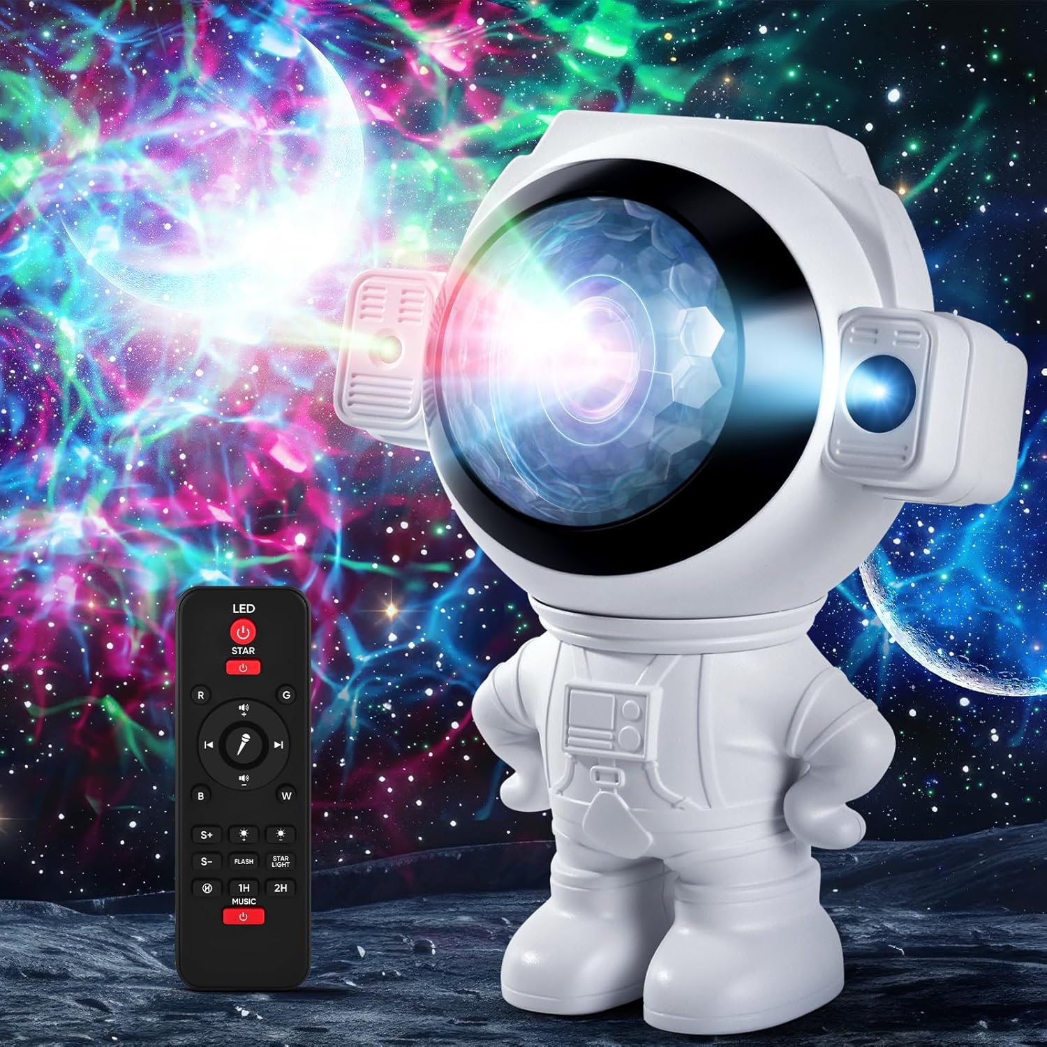 CooAoo Astronaut Galaxy Projector,Star Projector,Night Light,Galaxy ...