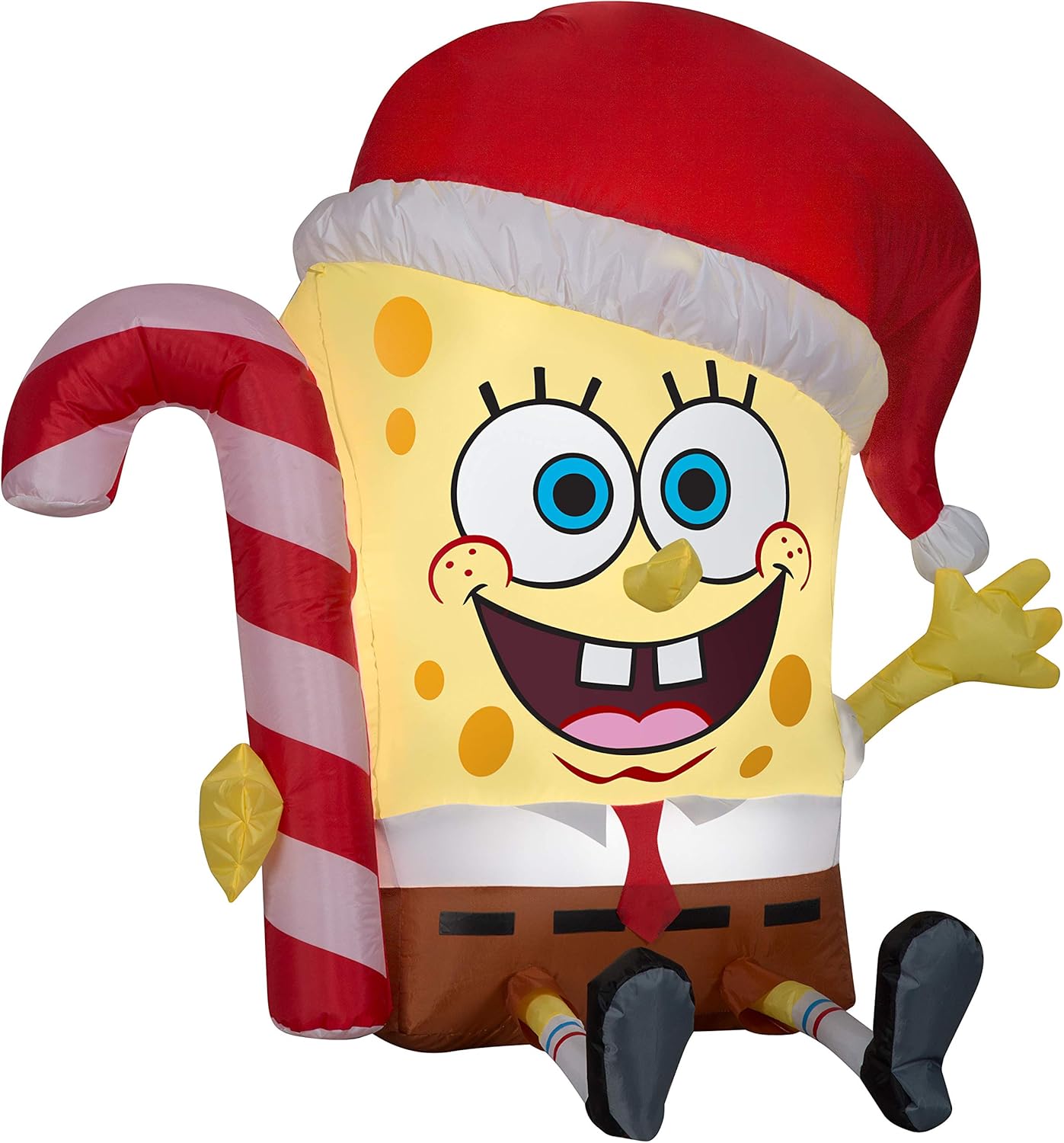 Amazon.com: Gemmy Christmas Airblown Inflatable Spongebob w/Candy Cane ...