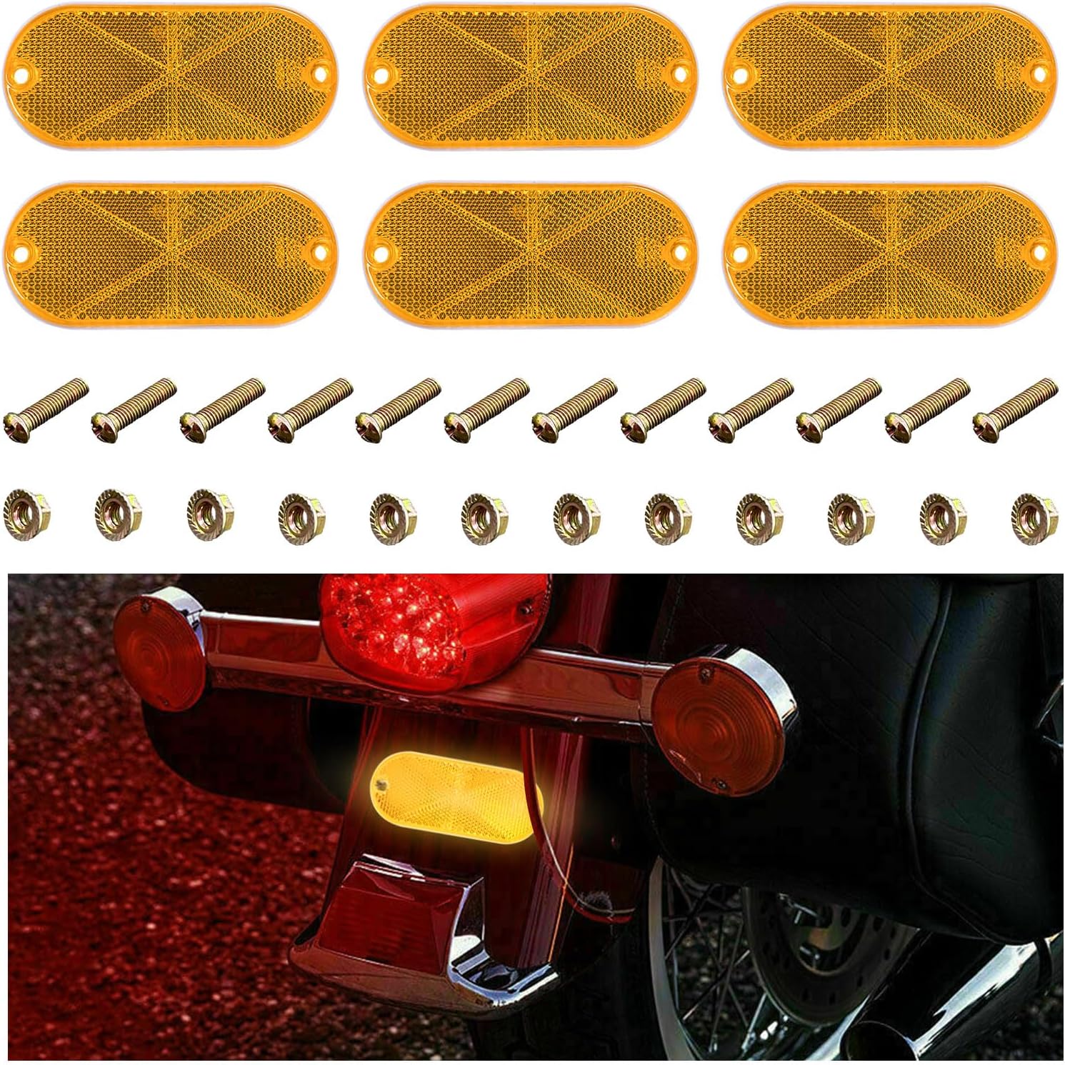 Amazon.com: Truck-Lite 98001Y Yellow Reflector (Oval, Yellow, Reflector ...