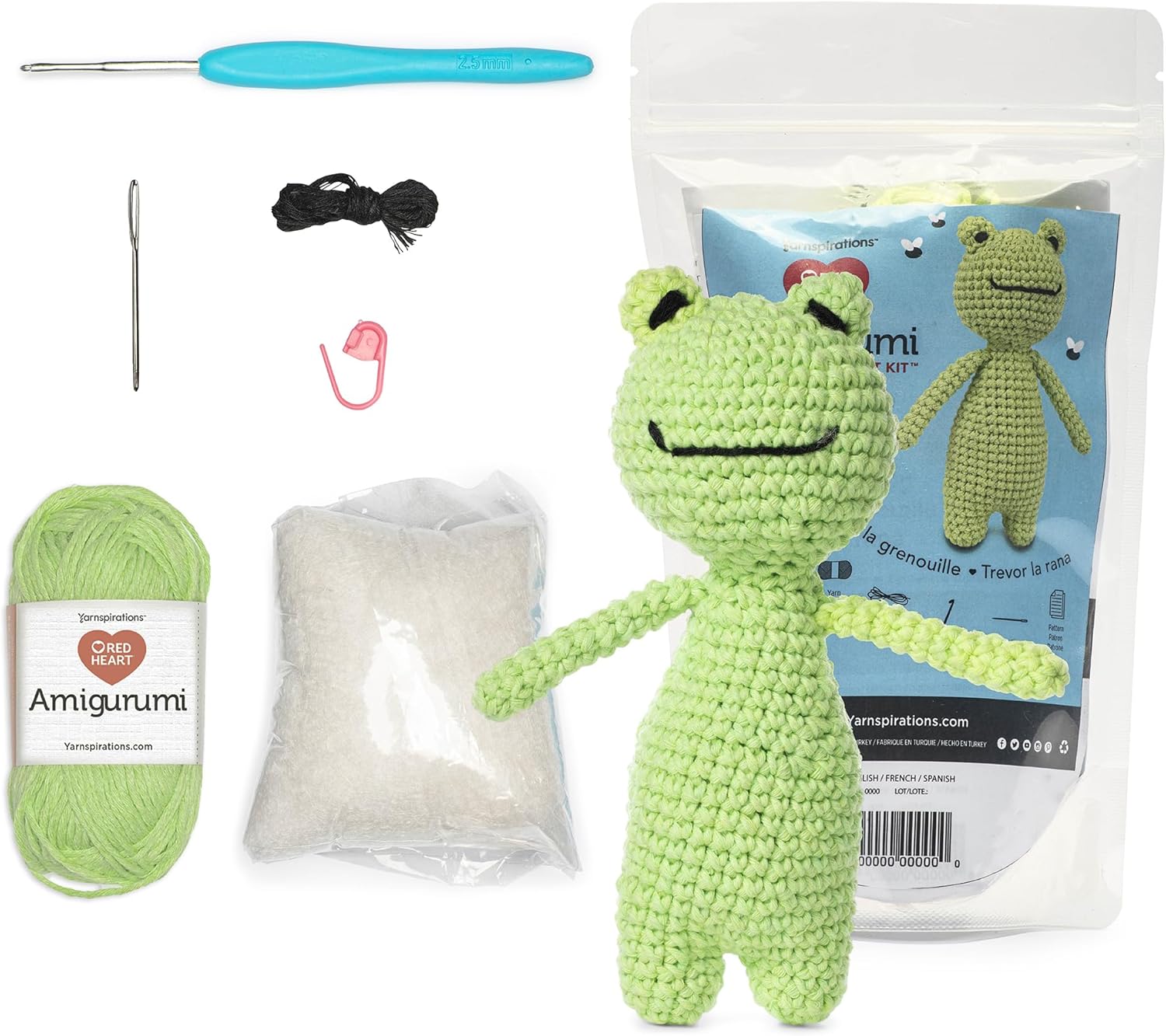 Amazon.com: Red Heart Amigurumi Trevor The Frog Kit