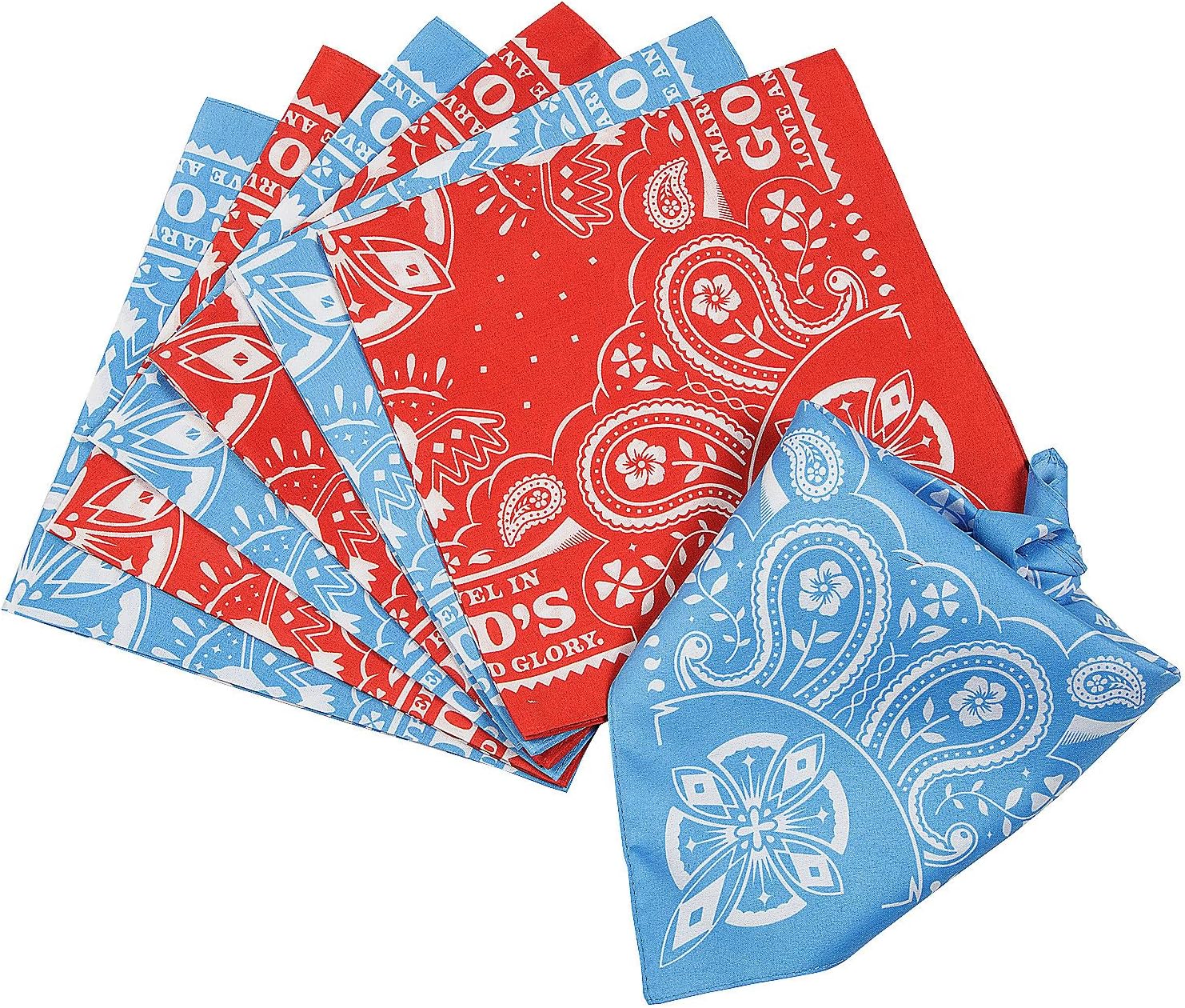 Amazon.com: Fun Express 20" x 20" Railroad VBS Religious Bandanas - Red ...