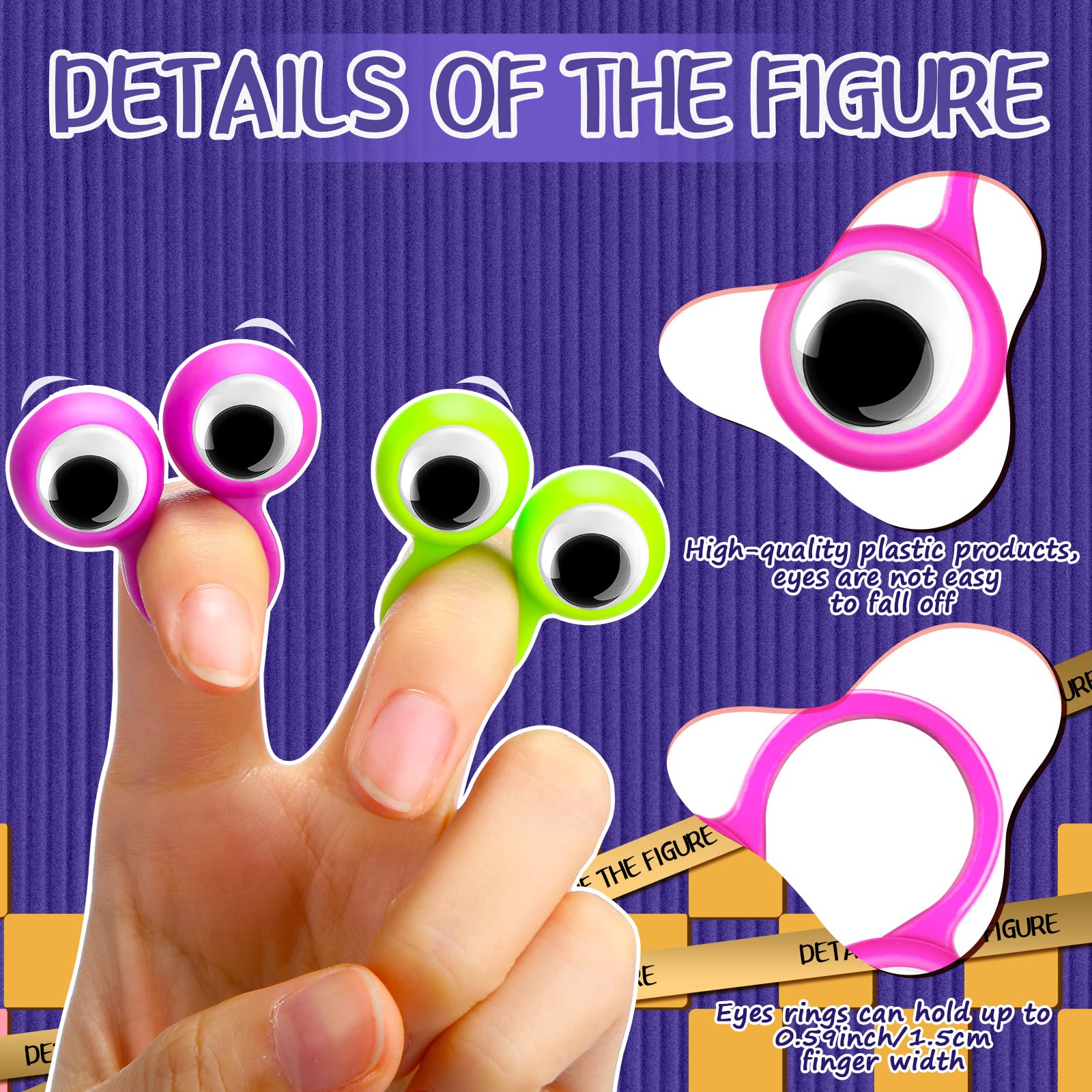 Snapklik.com : 120 Pcs Eyeball Ring Classroom Prize, Eye Finger Puppets ...
