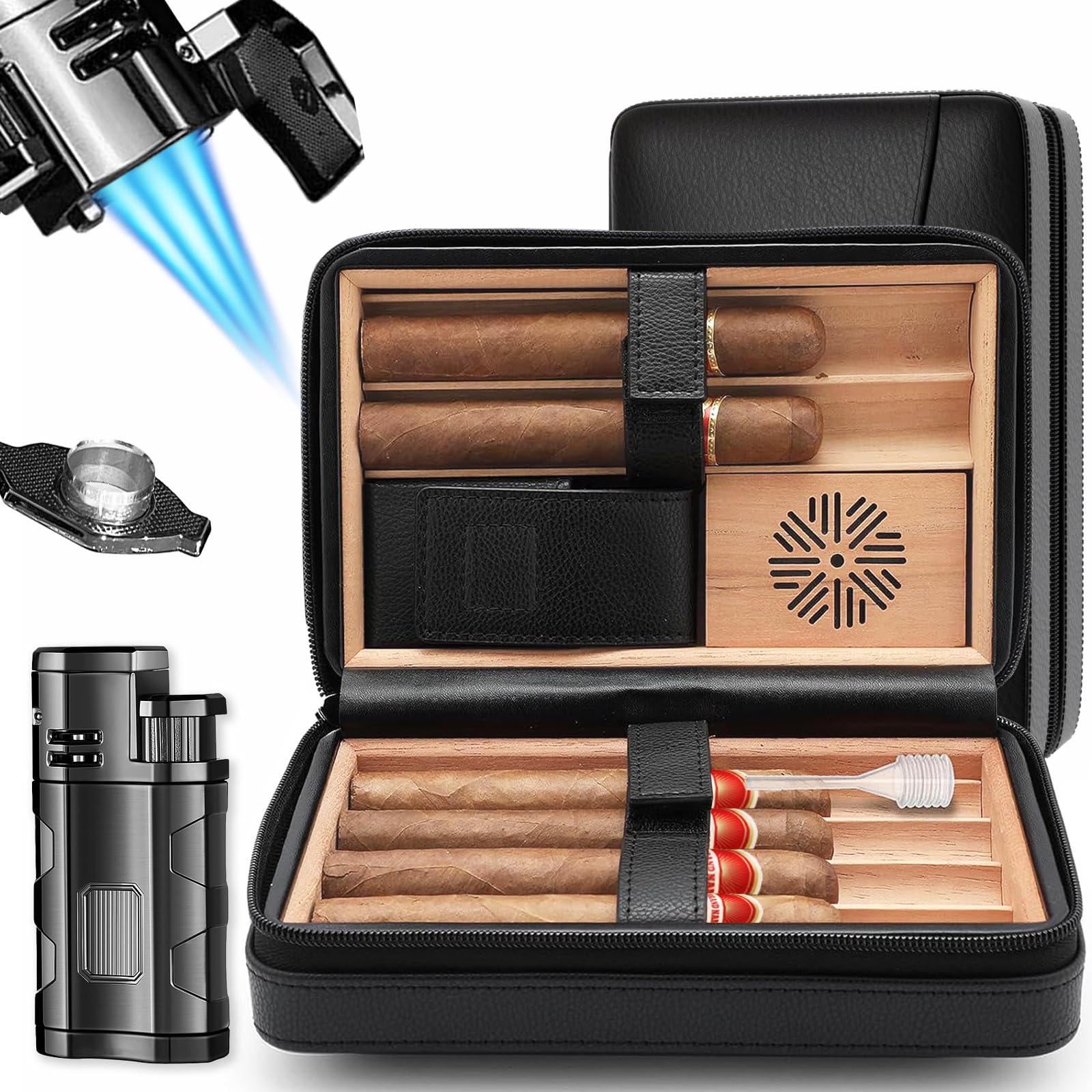 Buy Puffaland Cigar Humidor, Cigar Case Including Cigar Accessories ...
