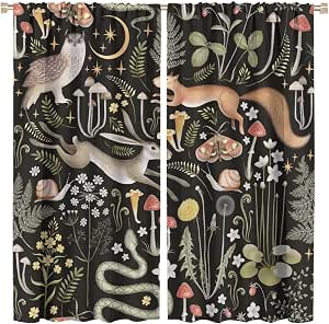 Amazon.com: Farmhouse Forest Curtains, Fairy Tale Woodland Wild Animals ...