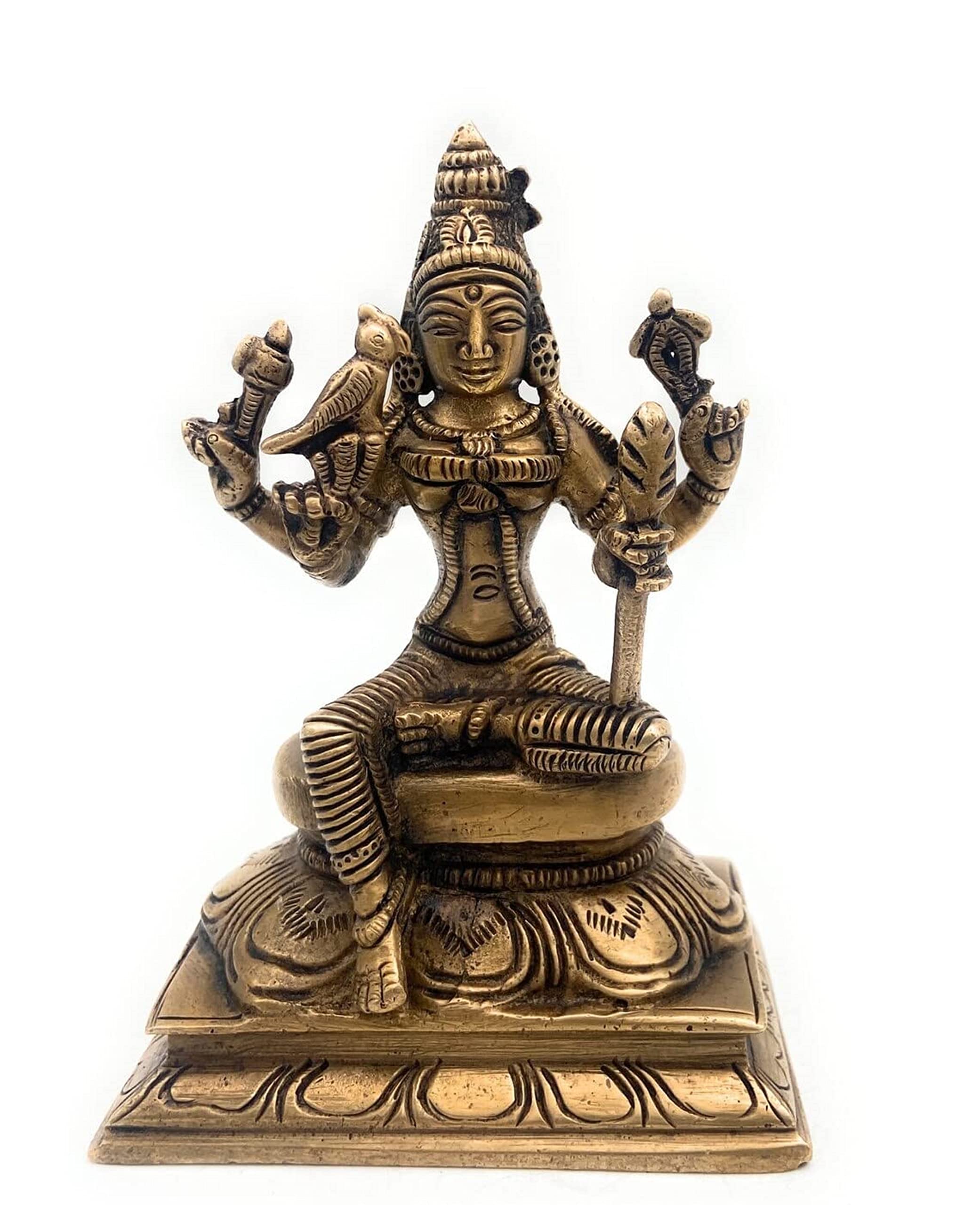 Buy Parvati Statue Brass Sitting Idol || Goddess Idol Showpiece ...