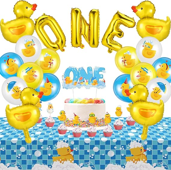 Amazon.com: Glimin 44 Pcs Sweet One 1st Birthday Party Decorations Duck ...