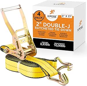 Amazon.com: Ratchet Straps Heavy Duty - 2 Inch x 27 Foot Tie Down ...