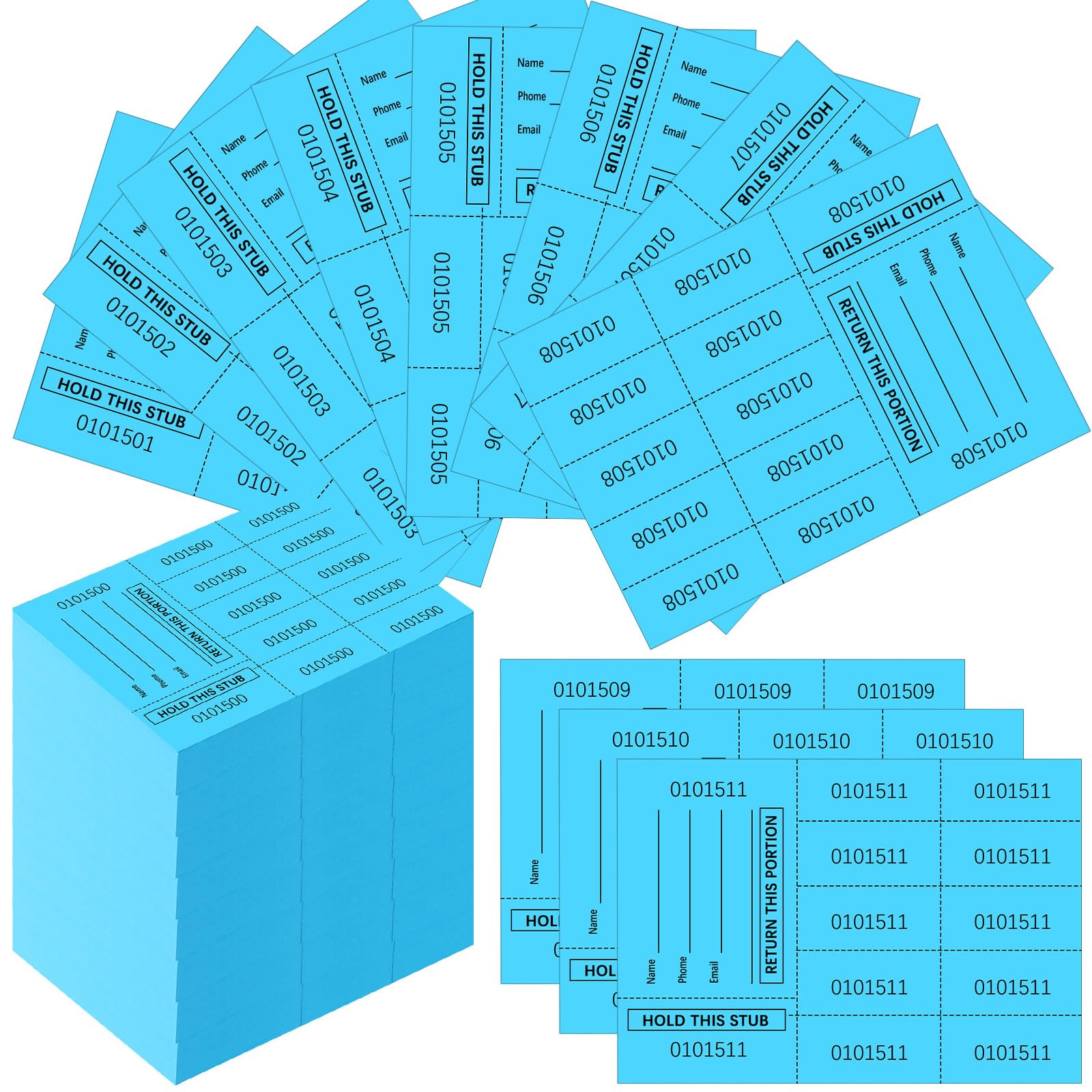 Snapklik.com : Kosiz 1000 Sheet 10 Bid Raffle Tickets Chinese Auction ...