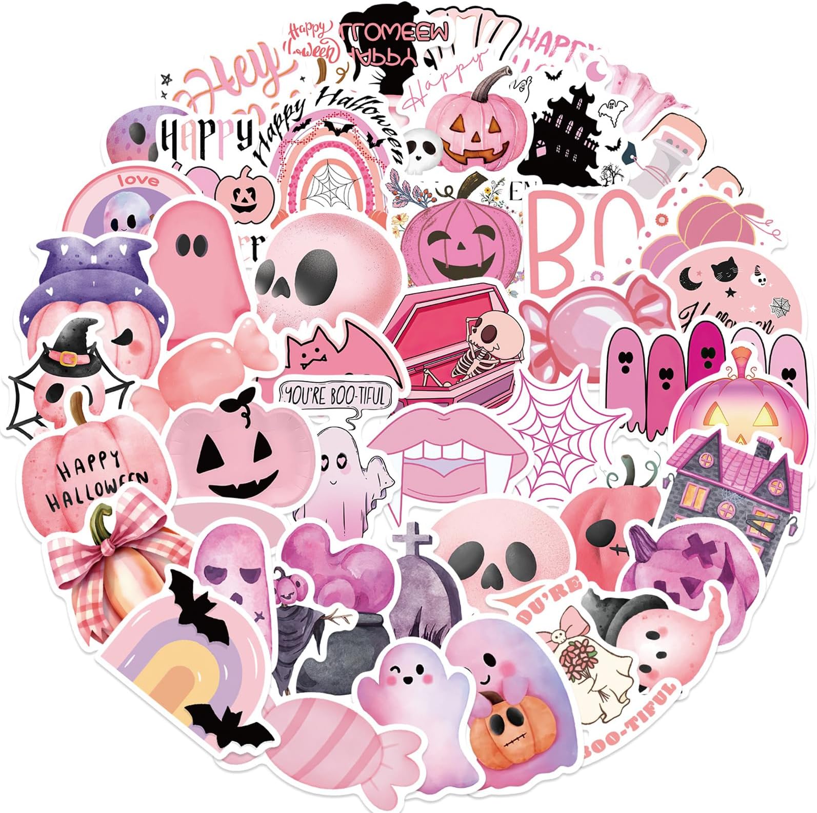 Amazon.com: Pink Ghost Decal – Cute Horror Stickers for Trucks and Cars ...