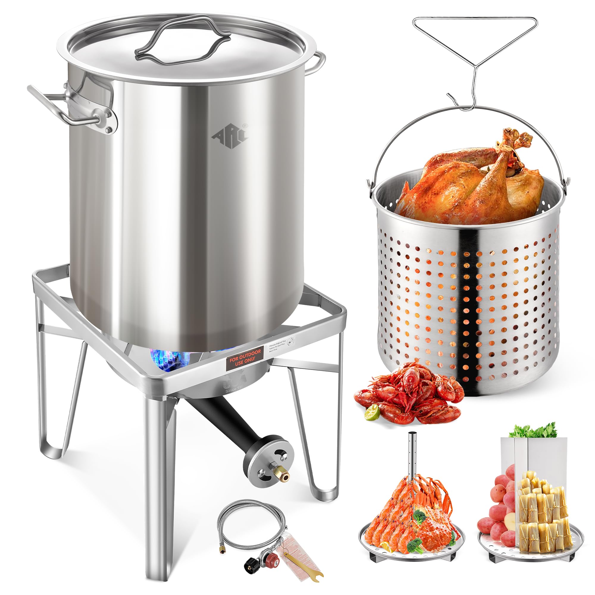 Amazon.com: ARC 40QT Stock pot Seafood Boil Pot and Propane Stove with ...