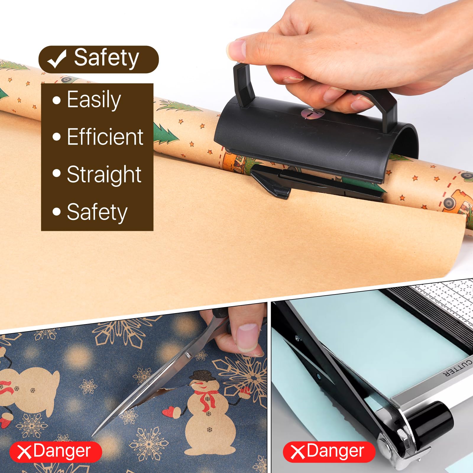 Blade And Tape Kit Wrapping Paper Cutter, Tabletop Gift Wrapping Tool ...