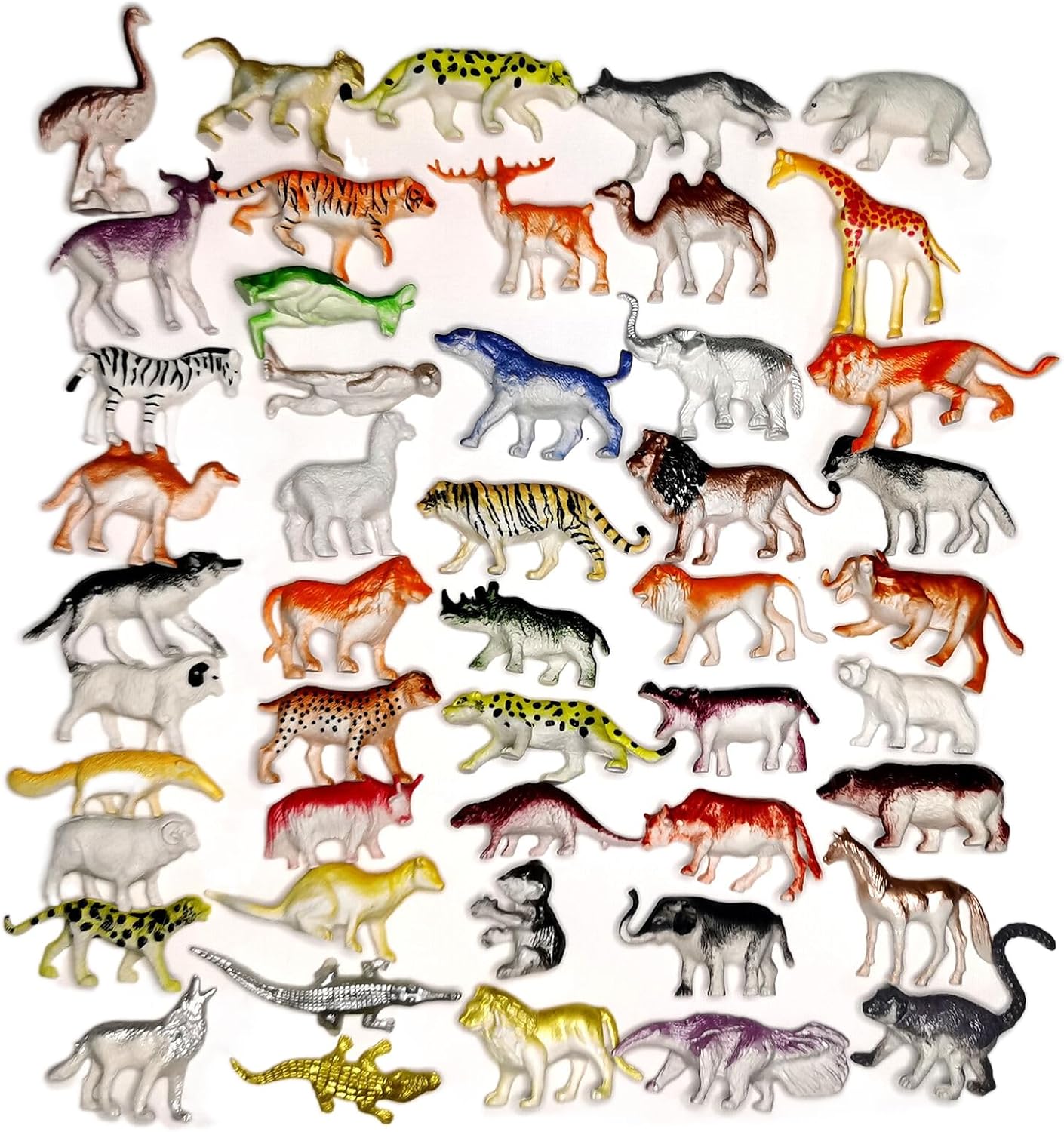 Amazon.com: GHFYTFQ 48 Realistic Small Wild Animal Figurines African ...