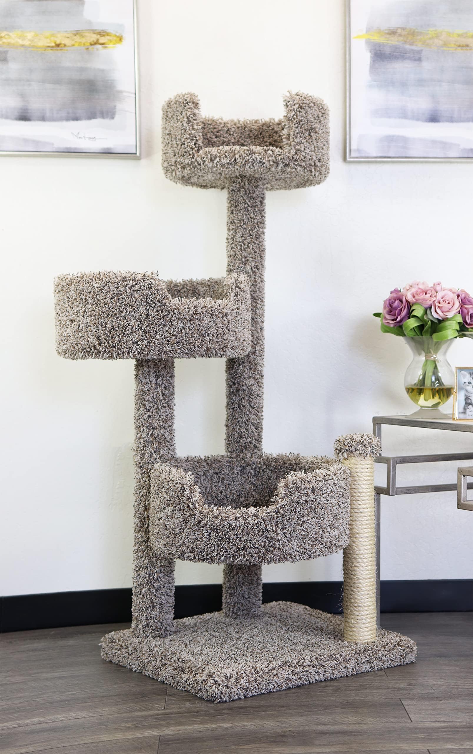 Amazon.com : New Cat Condos Wood and Carpet Cat Tree for Big Cats : Pet ...