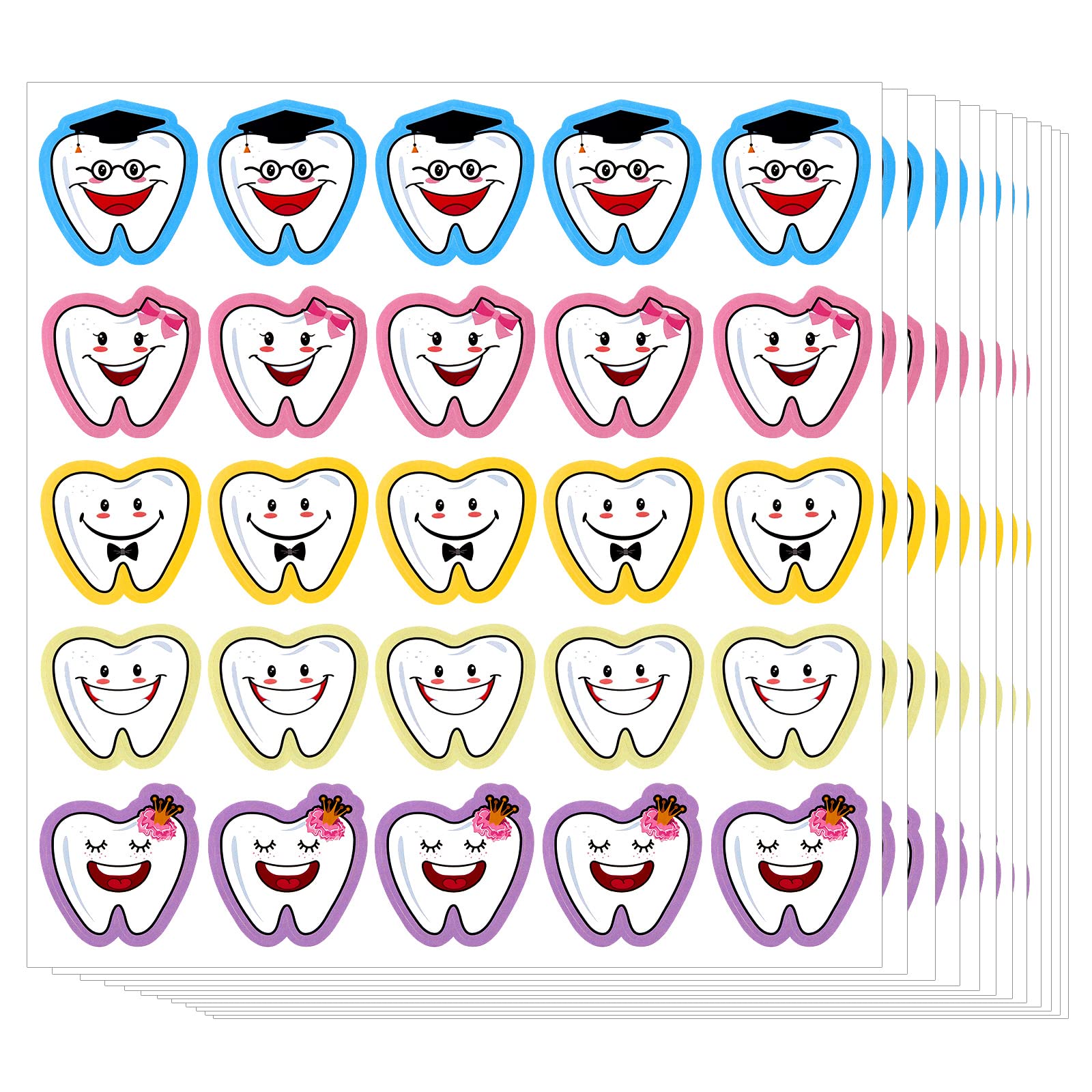 Snapklik.com : Jecery 300 Pcs Tooth Stickers Funny Teeth Shaped Dental ...