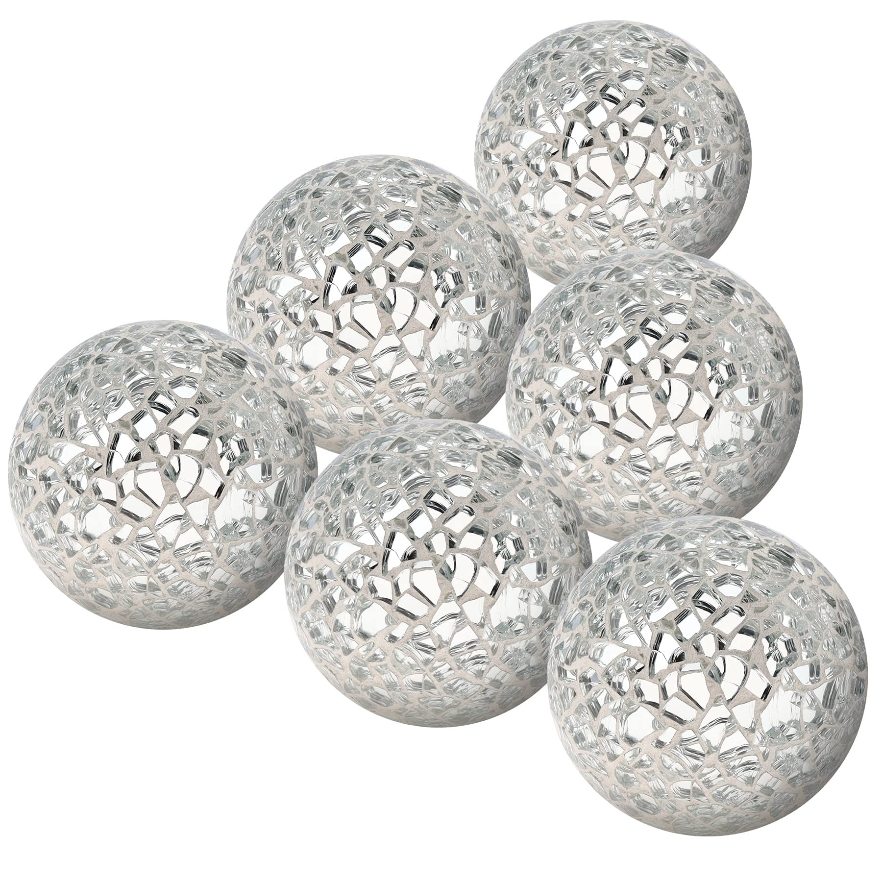 Amazon.com: Kepfire Mosaic Glass Solid Sphere 6 Pieces 2.4 Inch Crackl ...
