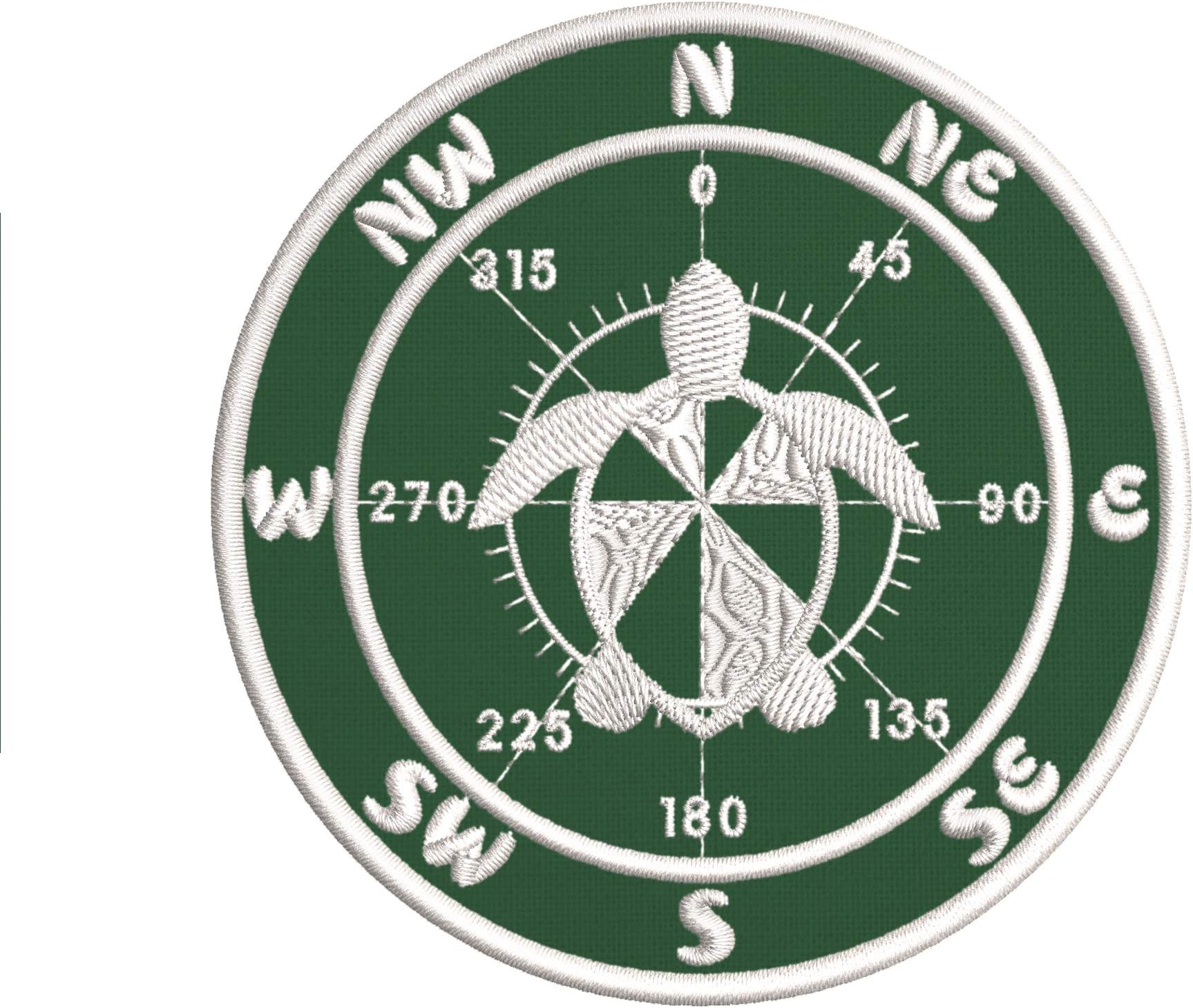 Amazon.com: Compass w/Sea Turtle Embroidered Premium Patch Iron-On or ...