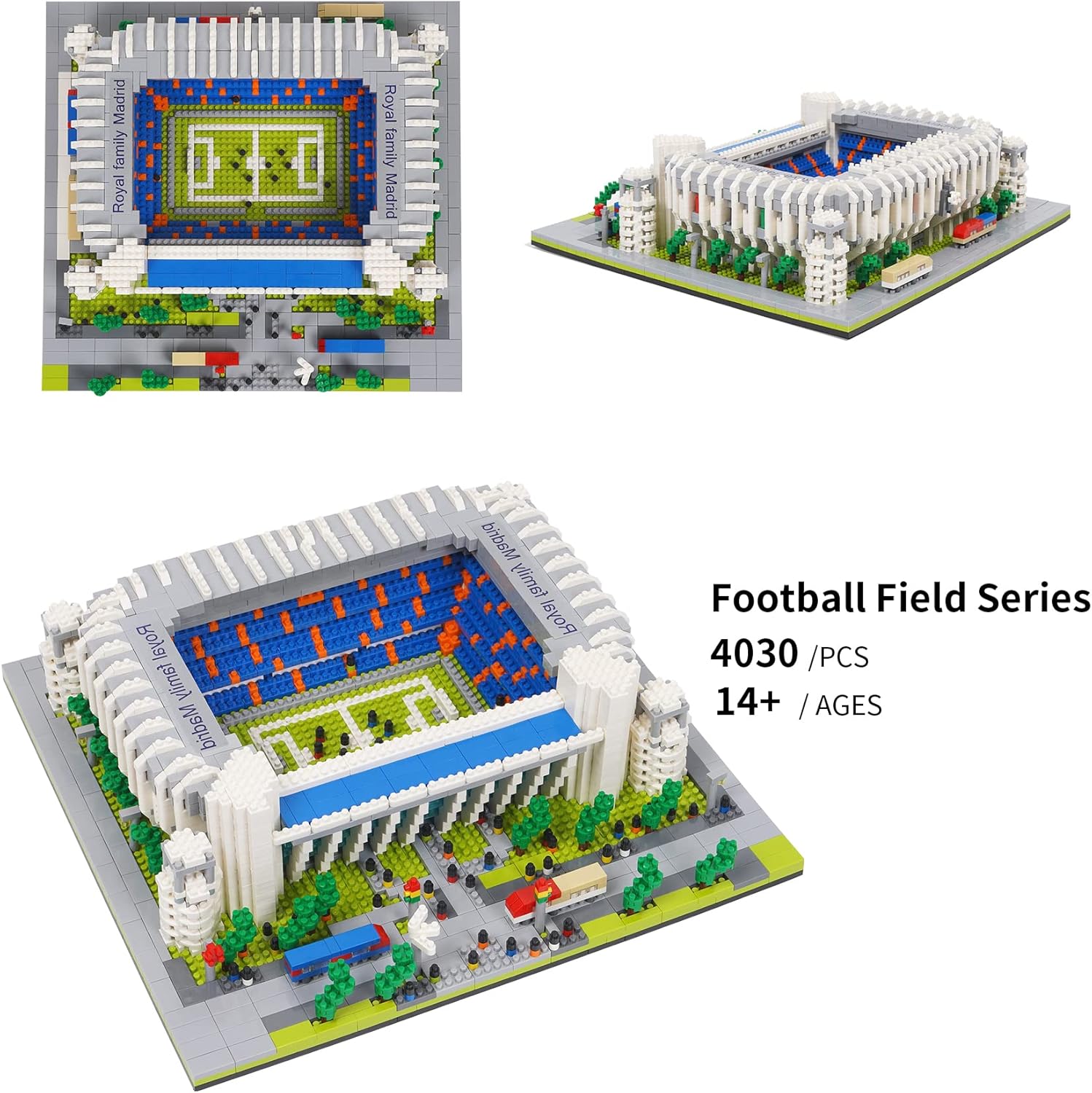 LULUFUN Building Block Set, Real Madrid Stadium Architecture Mini Block ...