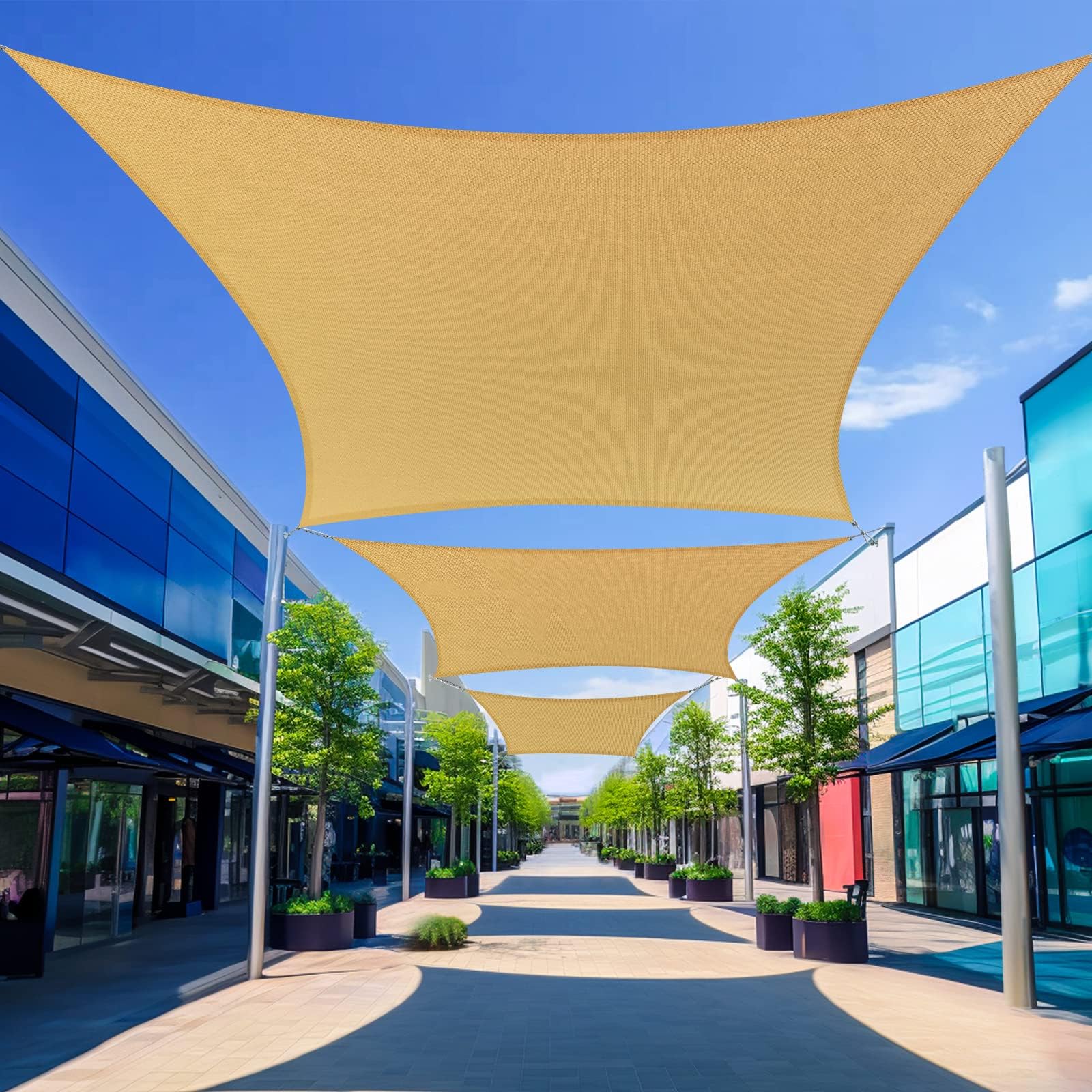Amazon.com : Rectangle Sun Shade Sail Canopy, 8' x 10' Patio Shade ...