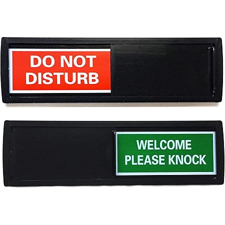 Amazon.com : Black Do Not Disturb Sign | SHUTTER CHANGES WHEN YOU PUSH ...
