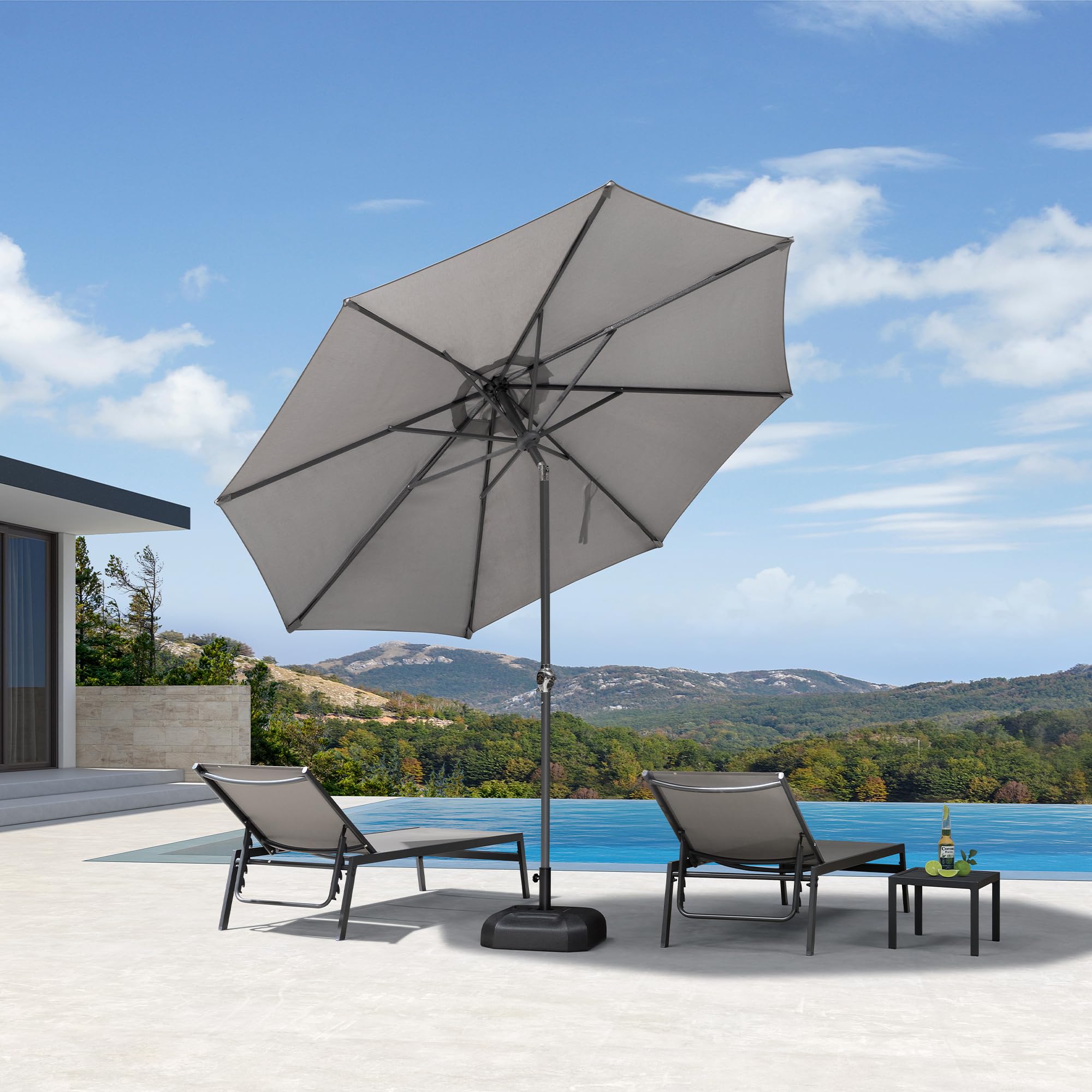 PURPLE LEAF 2.7M Garden Market Parasol Outdoor Table Patio parasol with ...