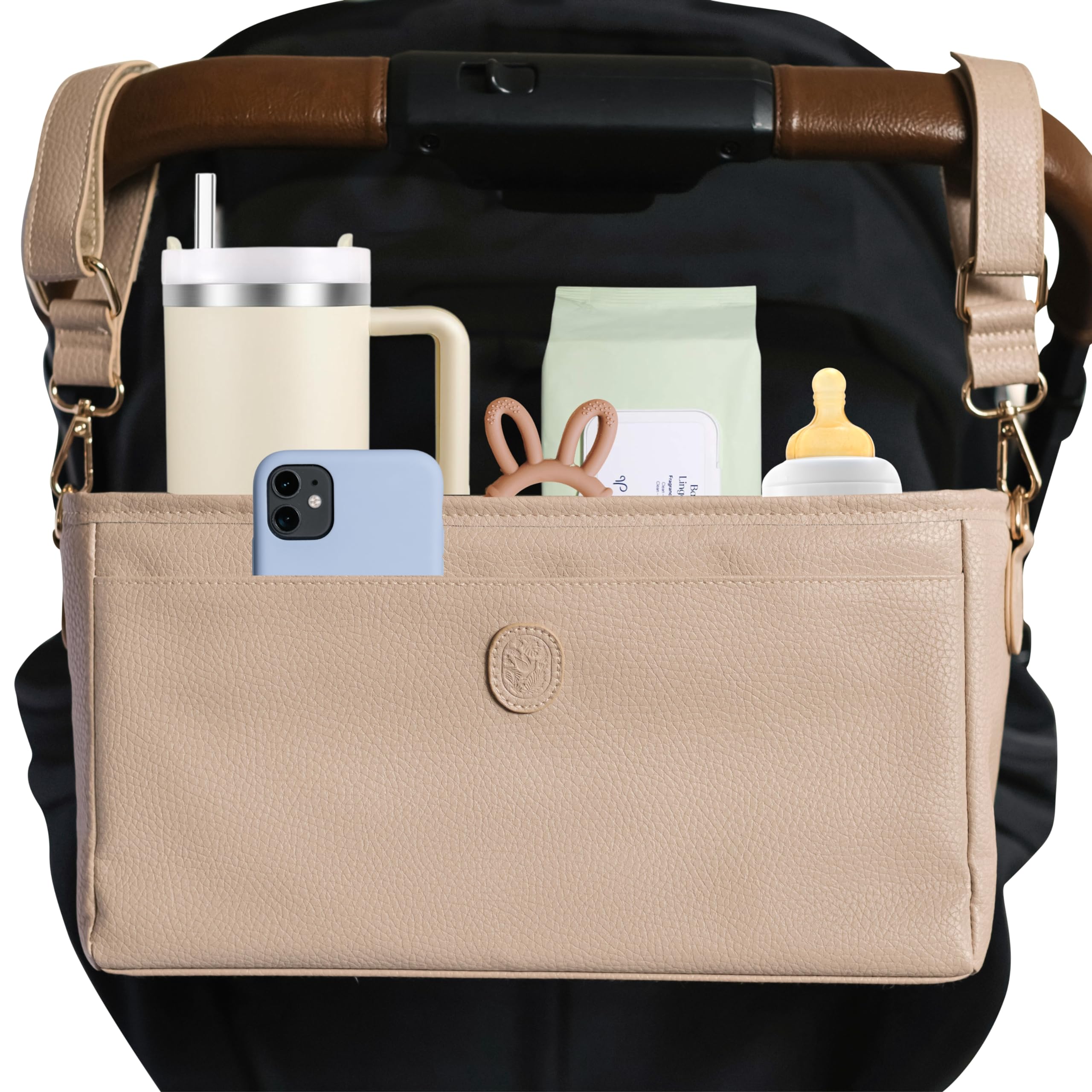 Amazon.com: Universal Stroller Organizer with Cup Holder- Leather ...