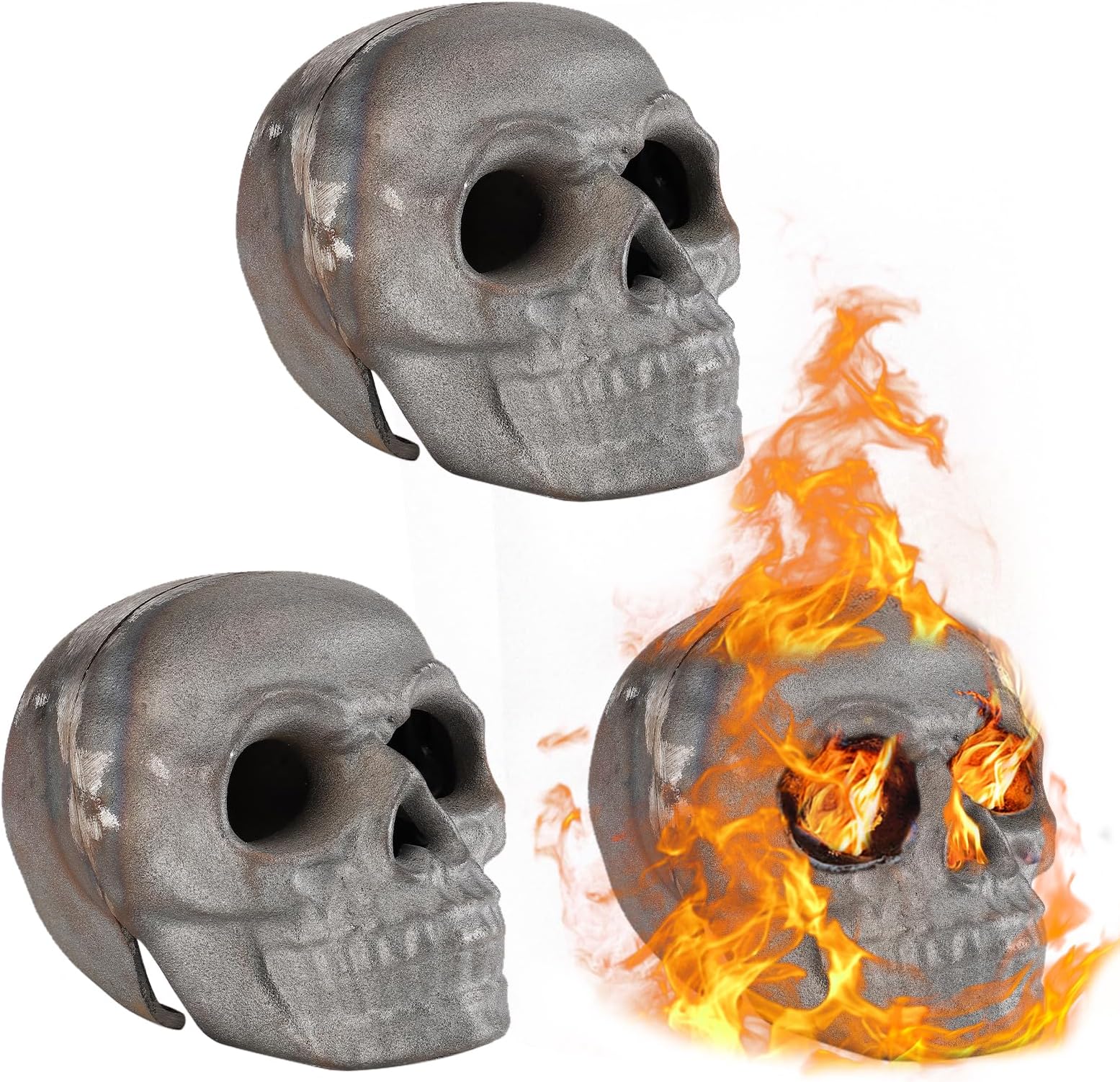 Amazon.com: 3 Pcs Fire Pit Skulls - Heat-Resistant Fireproof Imitated ...
