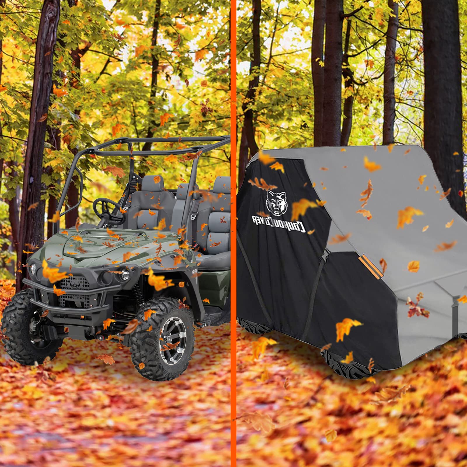 UTV Cover, Heavy Duty 420D Waterproof Side by Side Cover Accessories, 2 ...