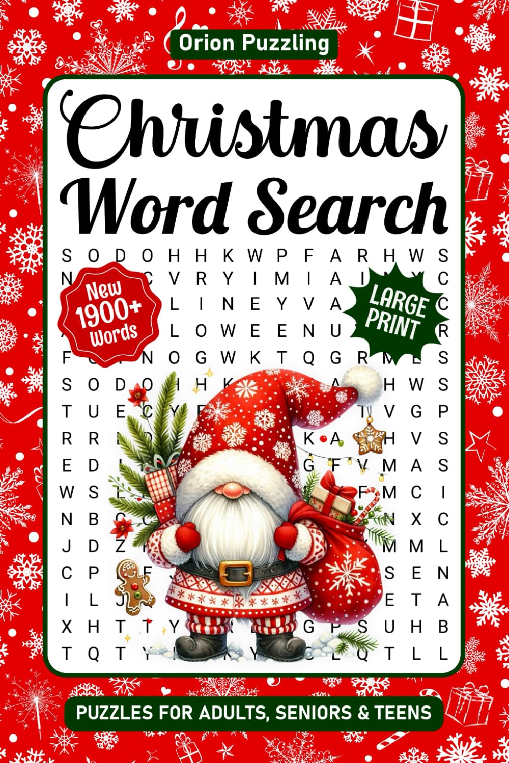 1900+ Words, Christmas Word Search Puzzles For Adults Large Print: Fun ...