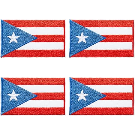 Amazon.com: 4Pcs Puerto Rico Puerto Ricans Flag Patches, Hook and Loop Embroidered Armband Flag ...