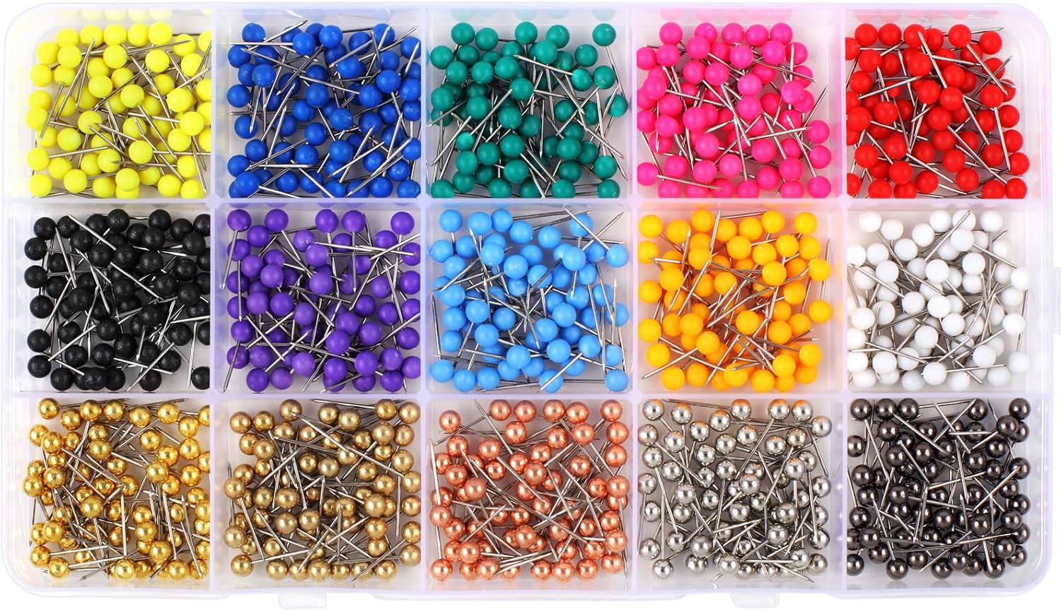 Amazon.com: 810 PCS Map Pins, 1/8 Inch Map Tacks, Colored Push Pins, 15 ...