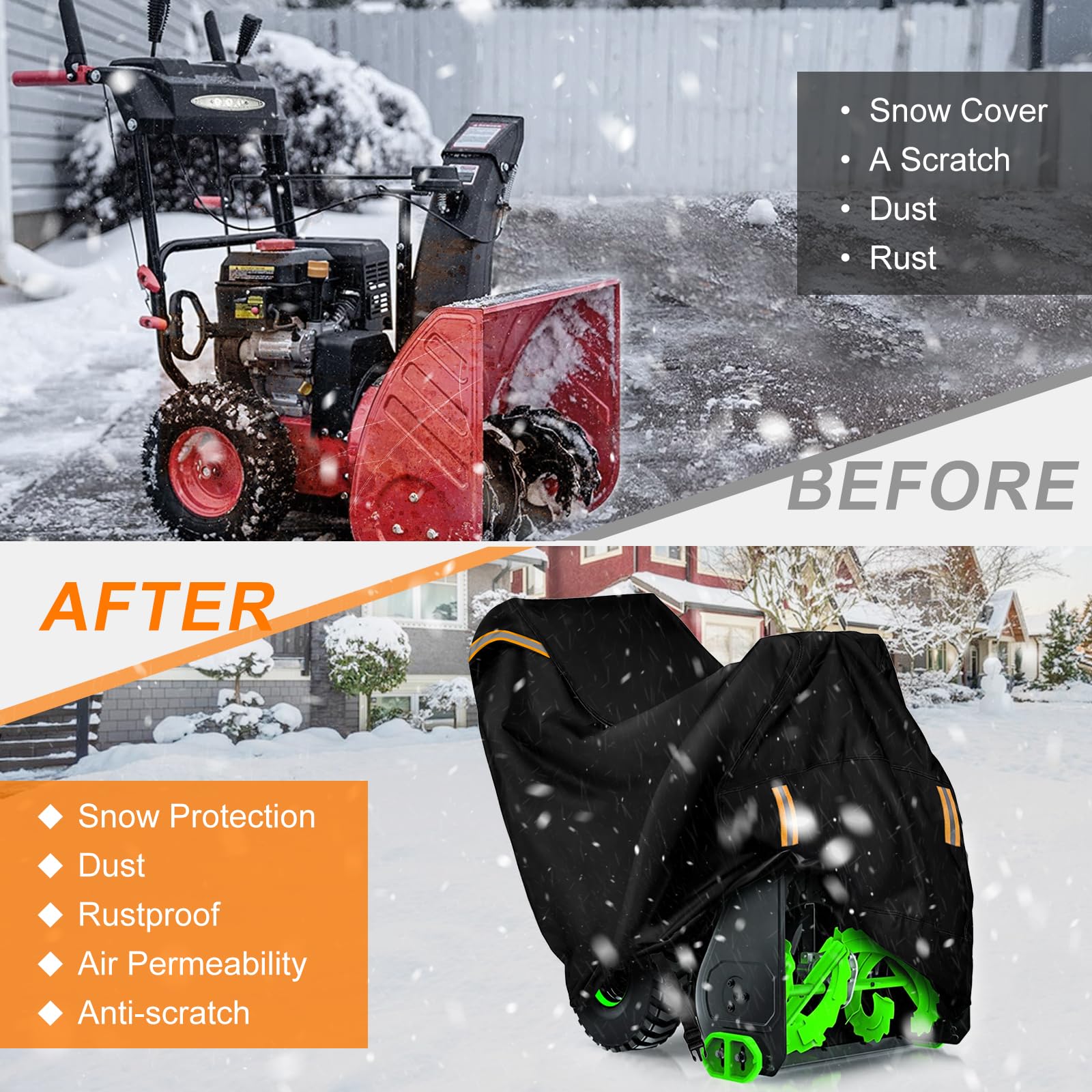 Snapklik.com : CoukouCover Snow Blower Cover, 420D Heavy Duty ...