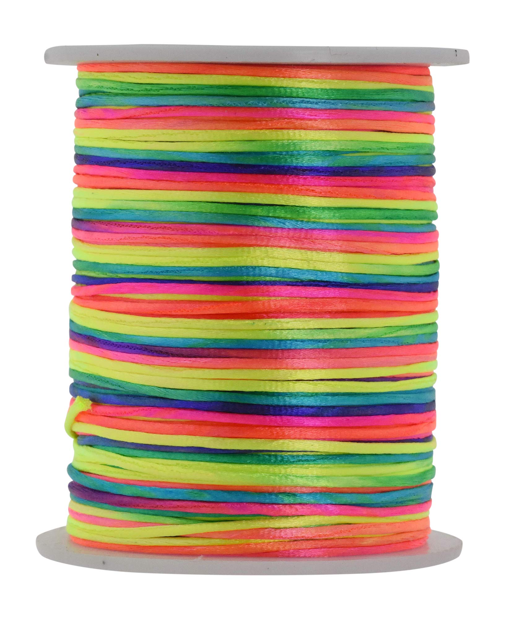 Snapklik.com : Mandala Crafts Nylon Satin Cord 1mm Rattail Cord Rainbow ...