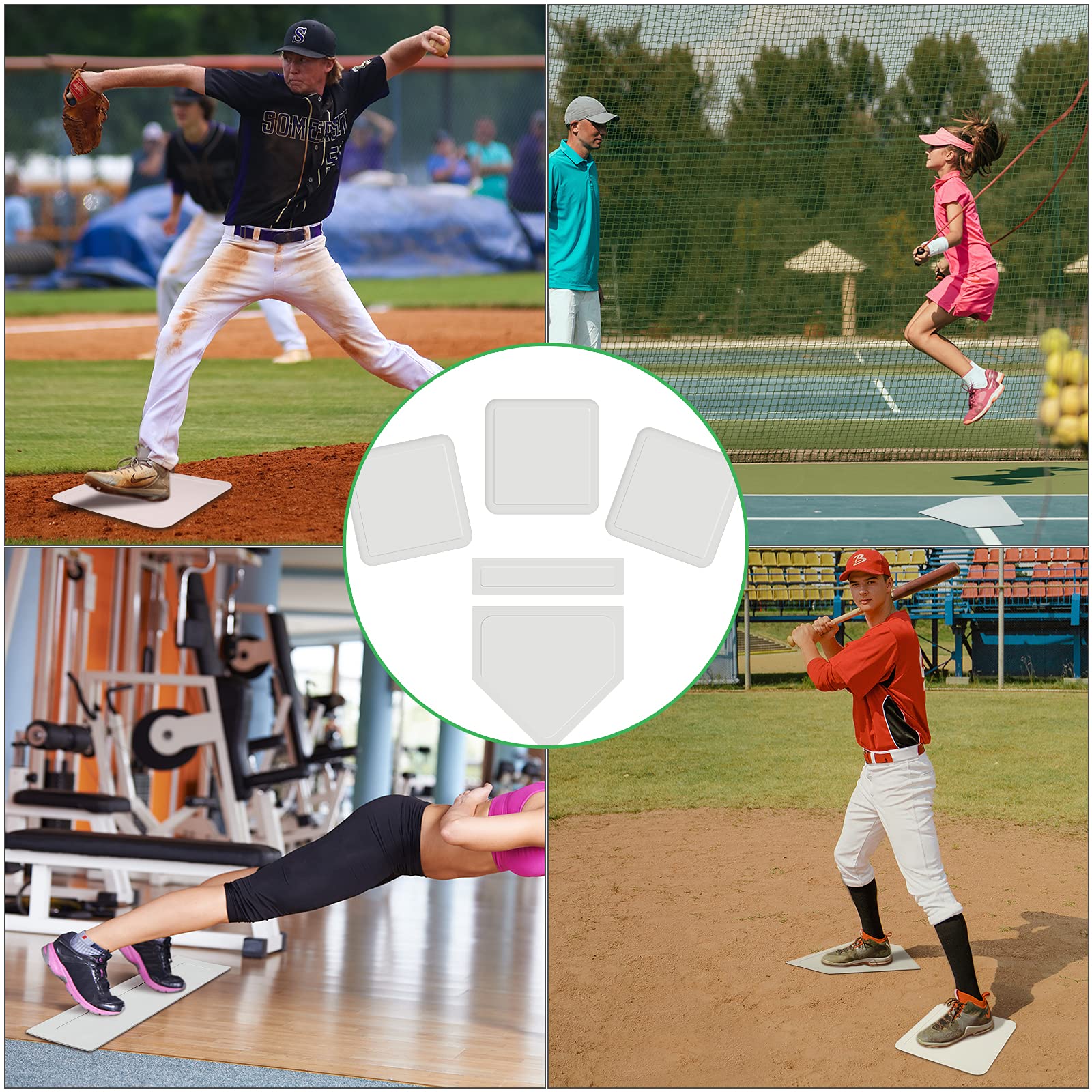 Eupboron Baseball Bases Set, 5 Piece Baseball & Softball Throw Down ...