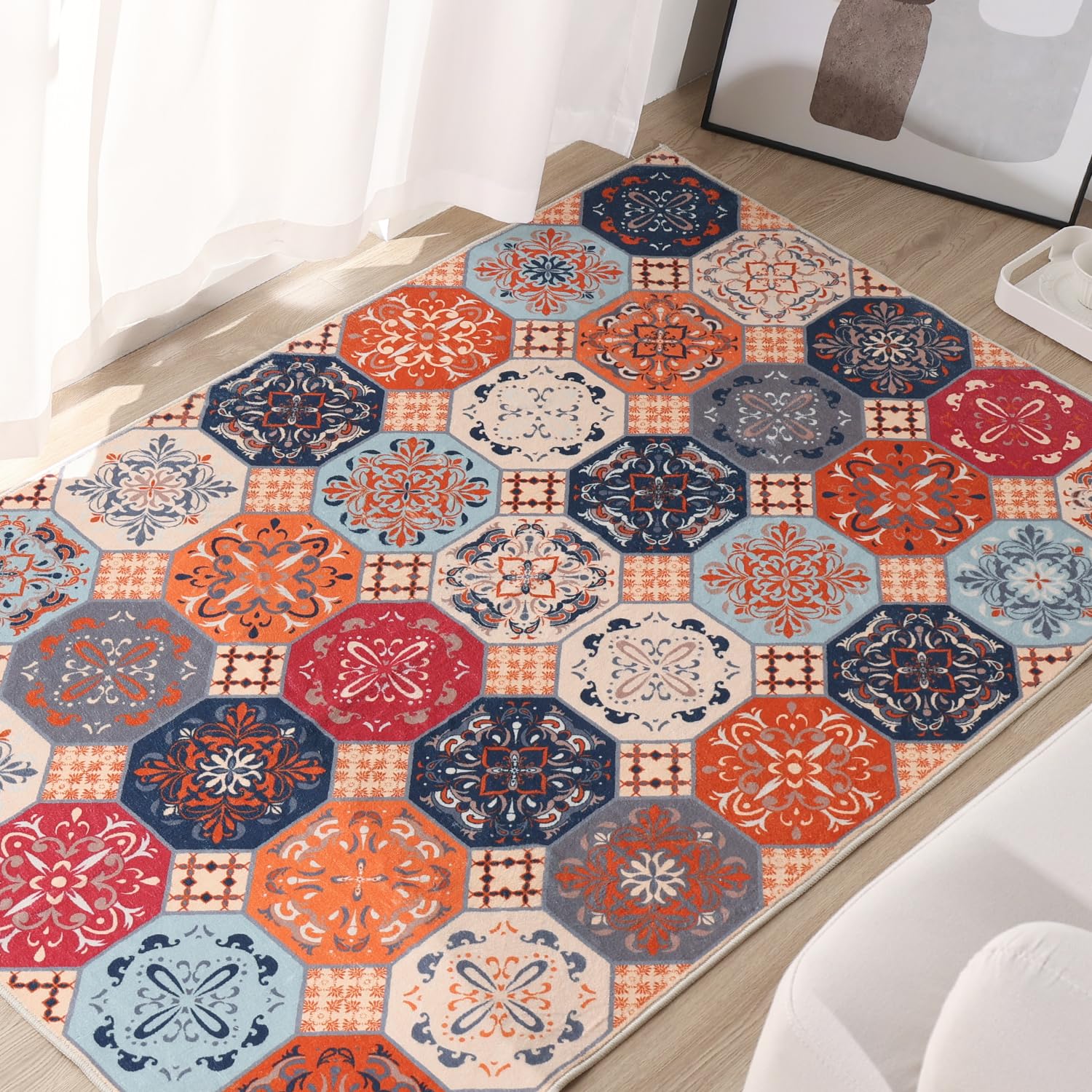 Amazon.com: Lofus Moroccan Trellis Area Rug 3x5, Machine Washable ...