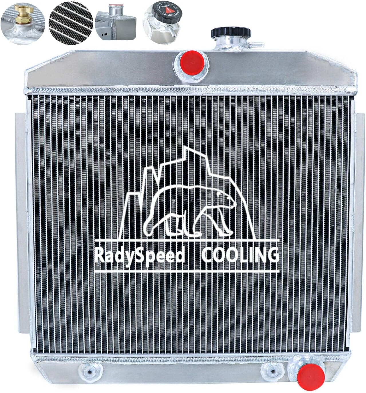 Amazon.com: RadySpeed 4 Row Aluminum Radiator For 1955-1957 1956 ...