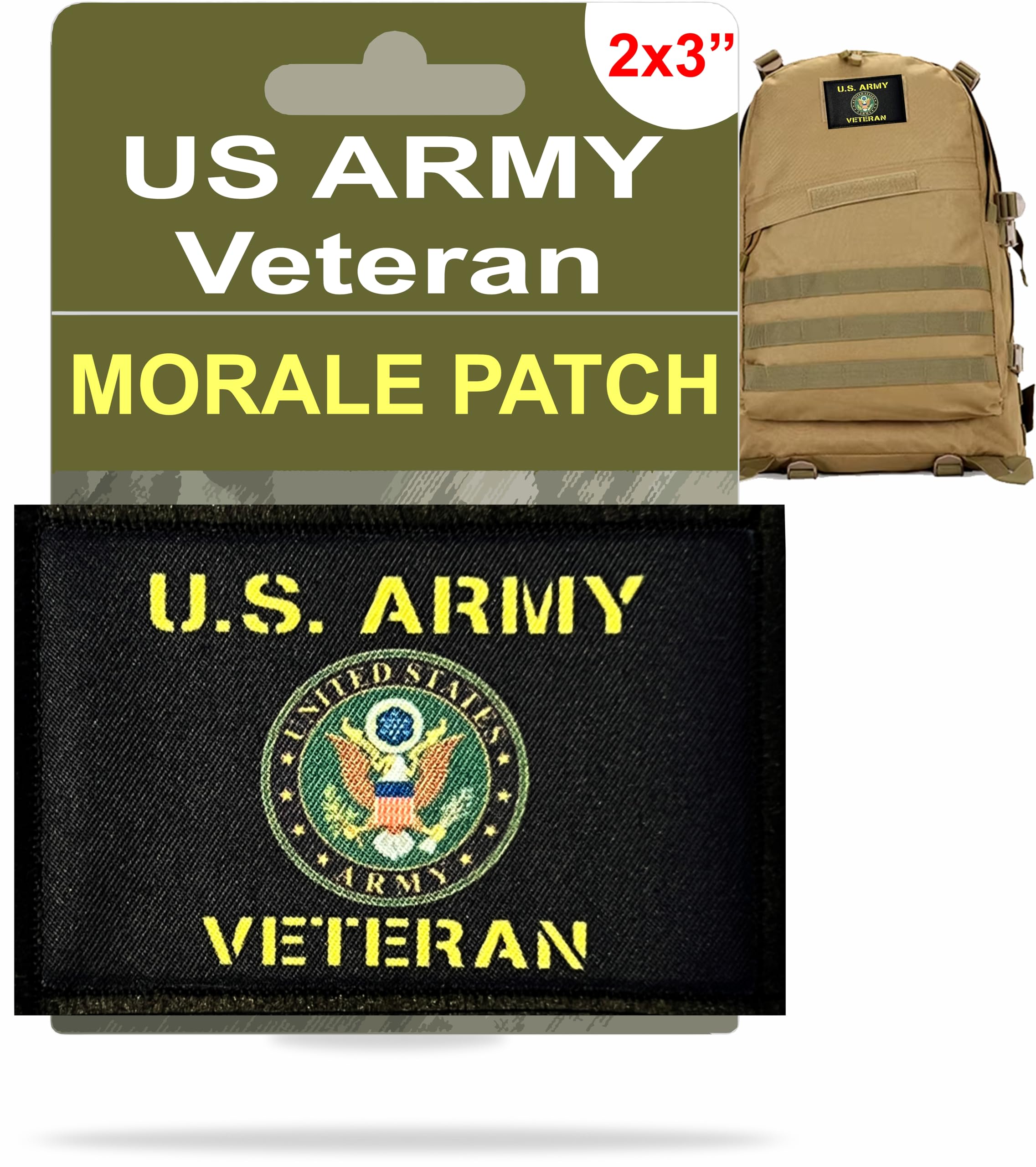 Amazon.com: US Army Veteran Patch | 2x3 US Army Veteran Hook and Loop ...