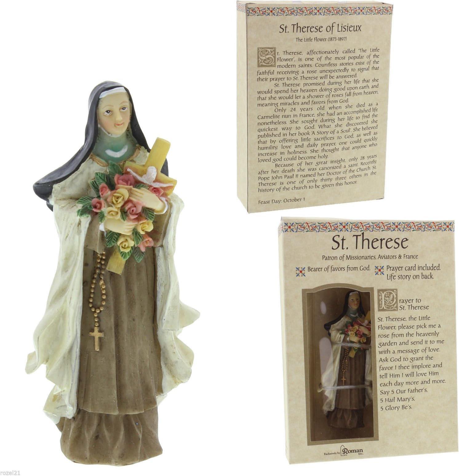 Amazon.com: WJH Saint Teresa of Avila 4" Cold Cast Resin Hand Painted ...
