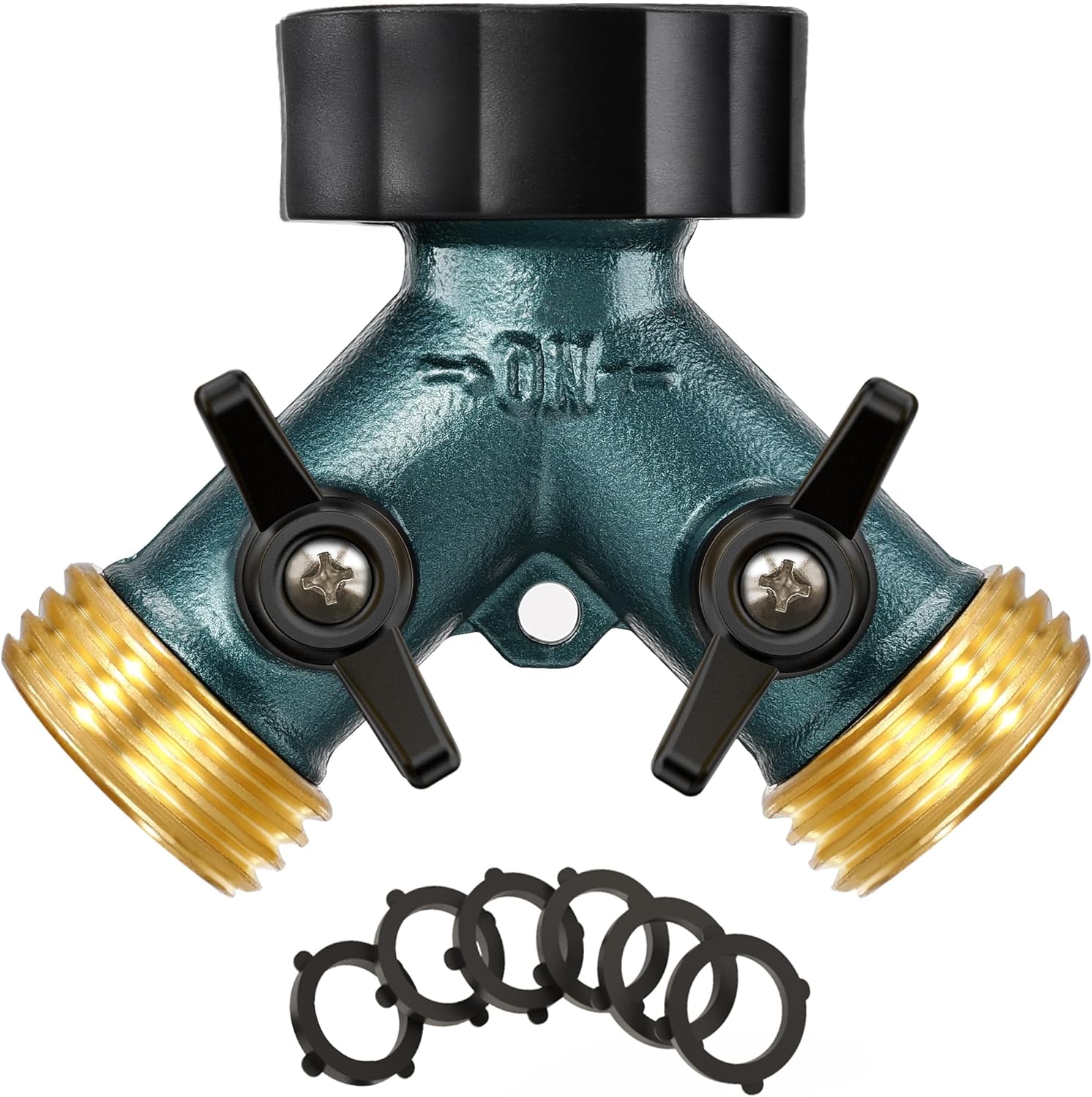Amazon.com: IPOW Brass Heavy Duty 2 Way Y Valve Garden Hose Splitter ...